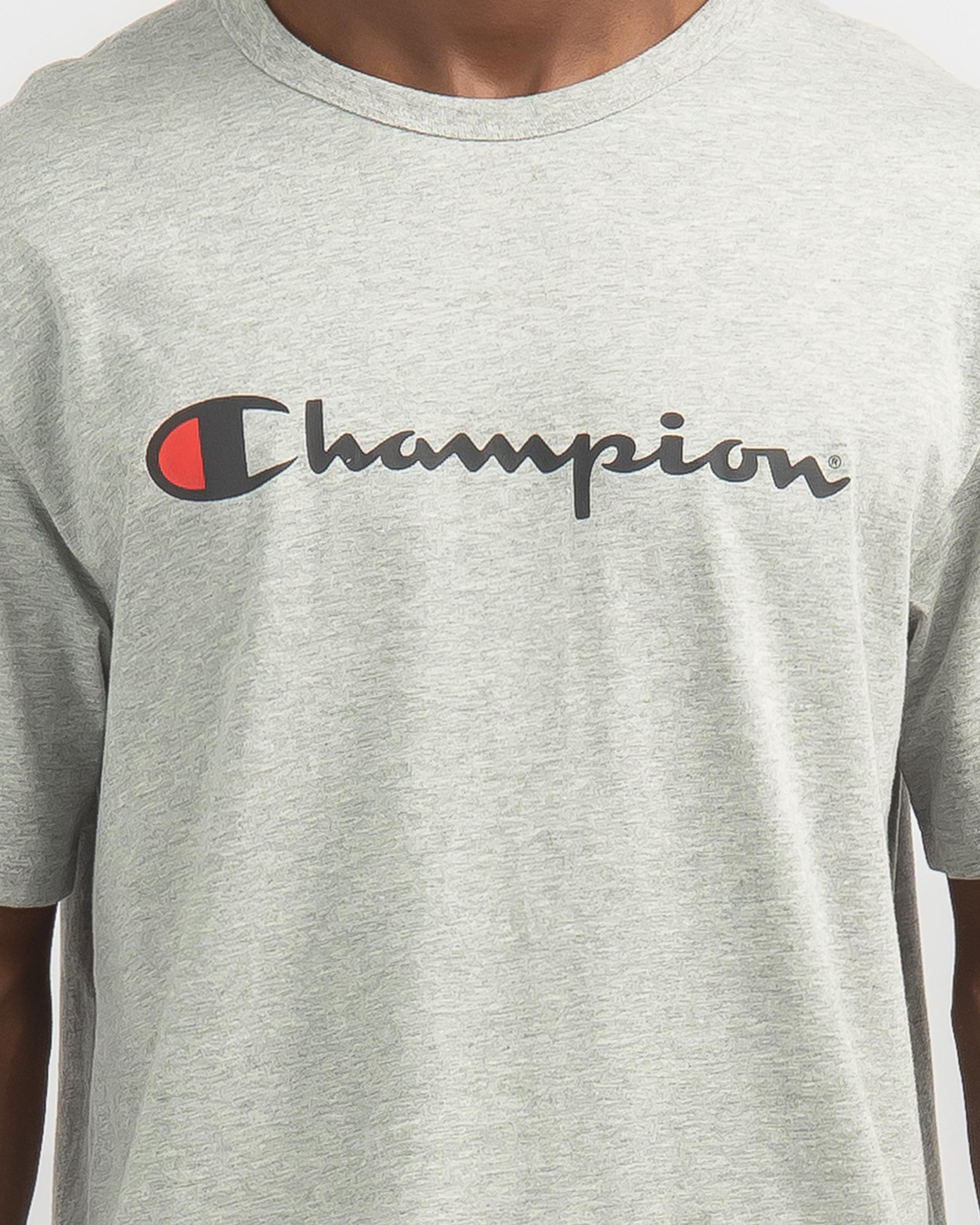 Champion Logo T-Shirt In Oxford Heather - Fast Shipping & Easy Returns ...