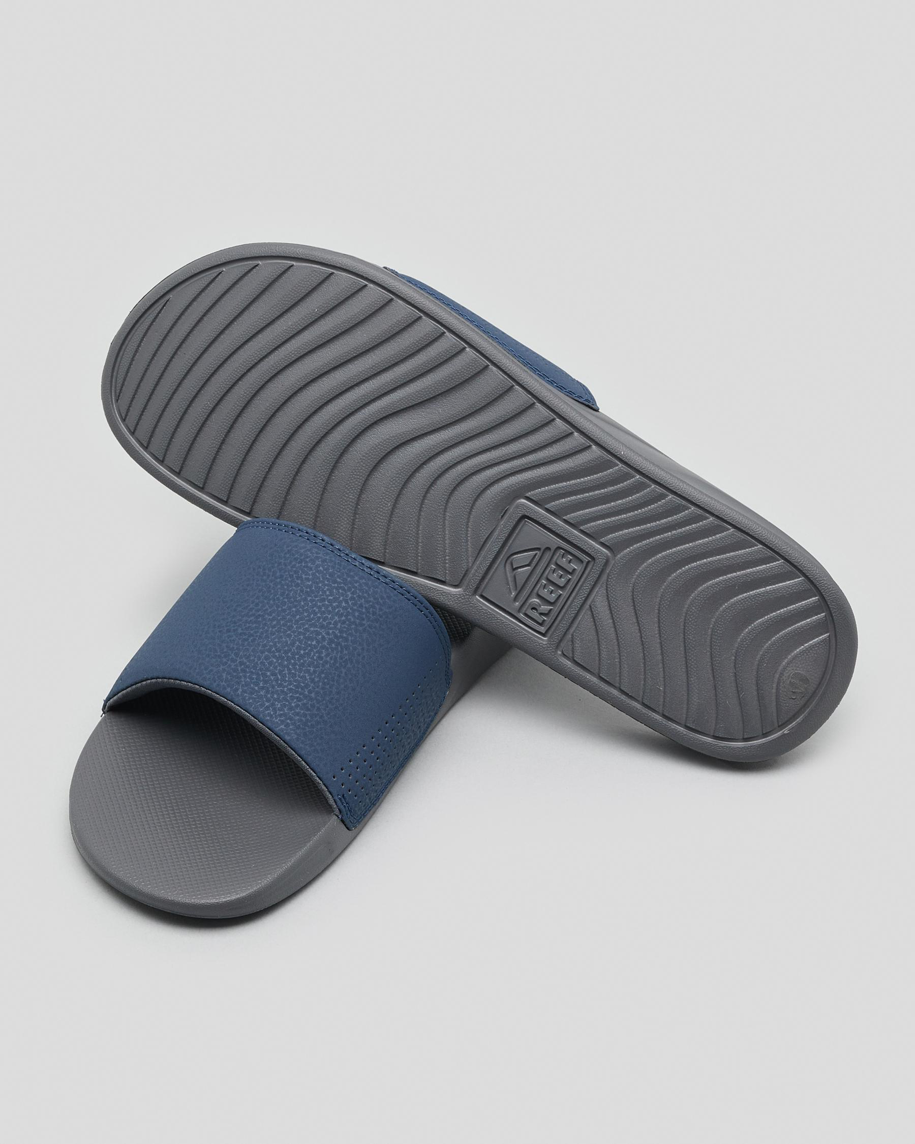Shop Reef Reef One Slides In Navy/grey - Fast Shipping & Easy Returns ...