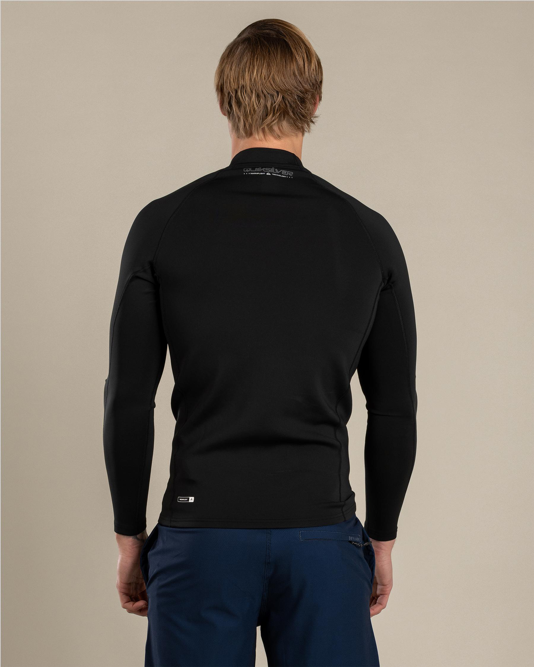 Shop Quiksilver Everyday Heat Long Sleeve Rash Vest In Black - Fast ...