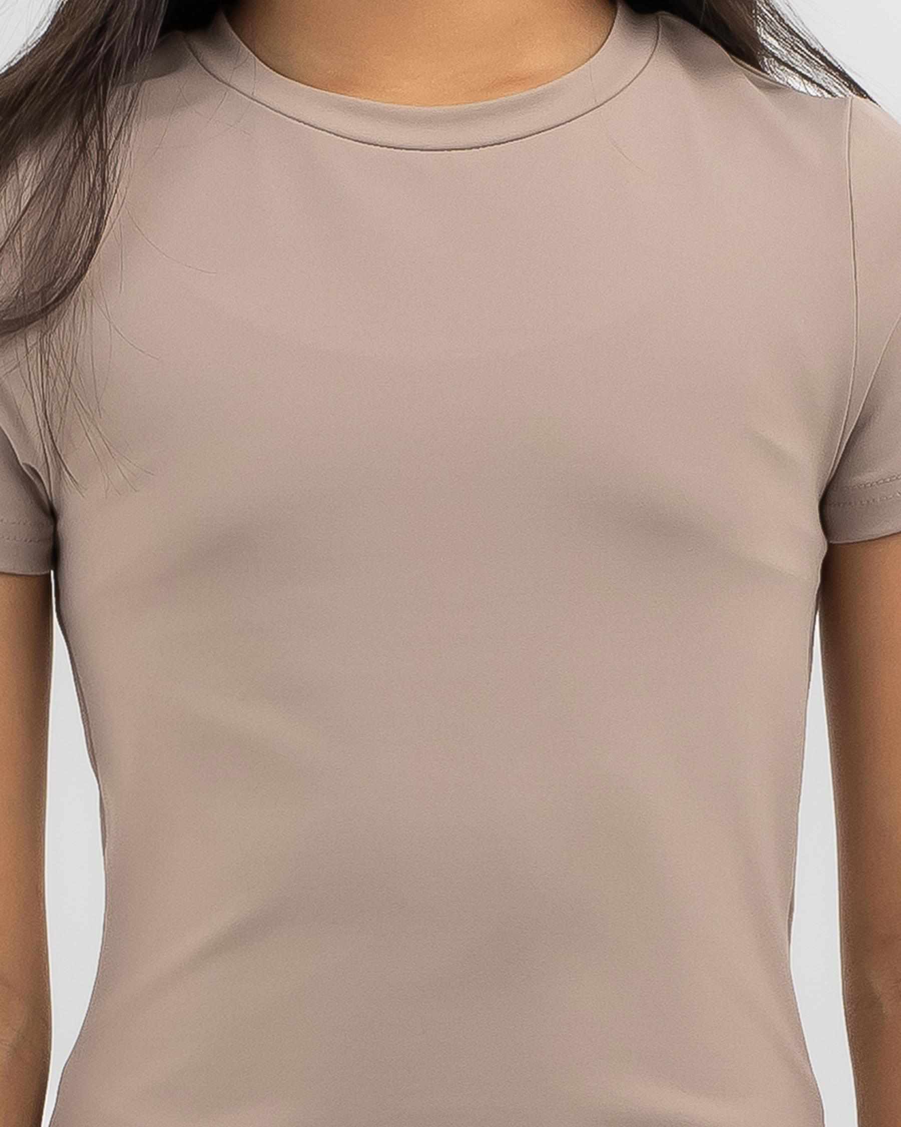 Shop Ava And Ever Girls' Basic Super Soft Tee In Milk Chocolate - Fast ...