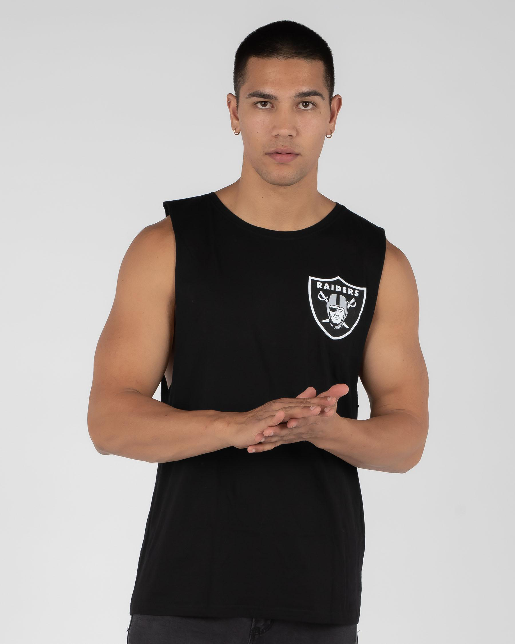 Shop Majestic Las Vegas Raiders Yisser Muscle Tank In Standard Black ...