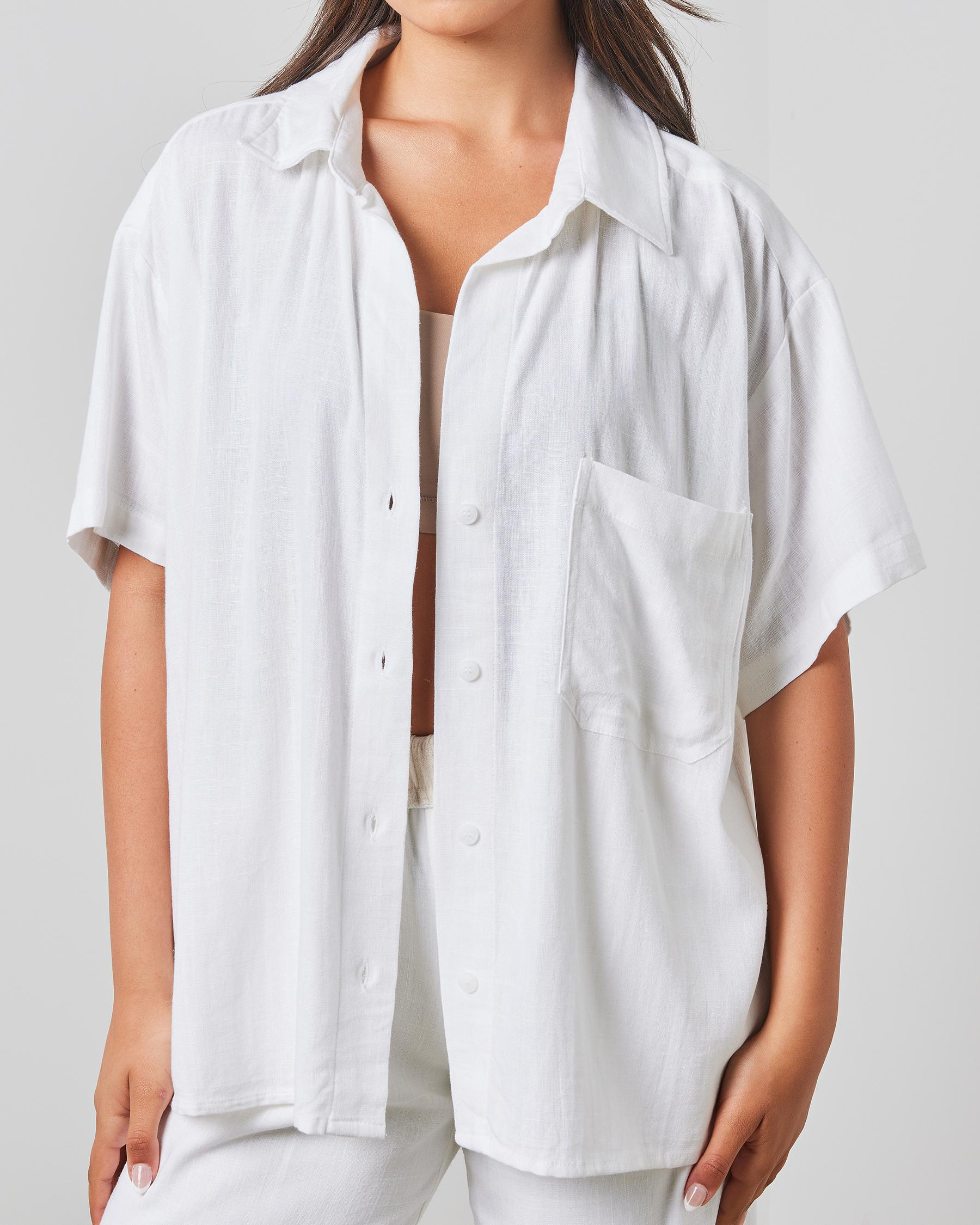 Mooloola Nora Hawaii Short Sleeve Shirt In White - FREE* Shipping ...