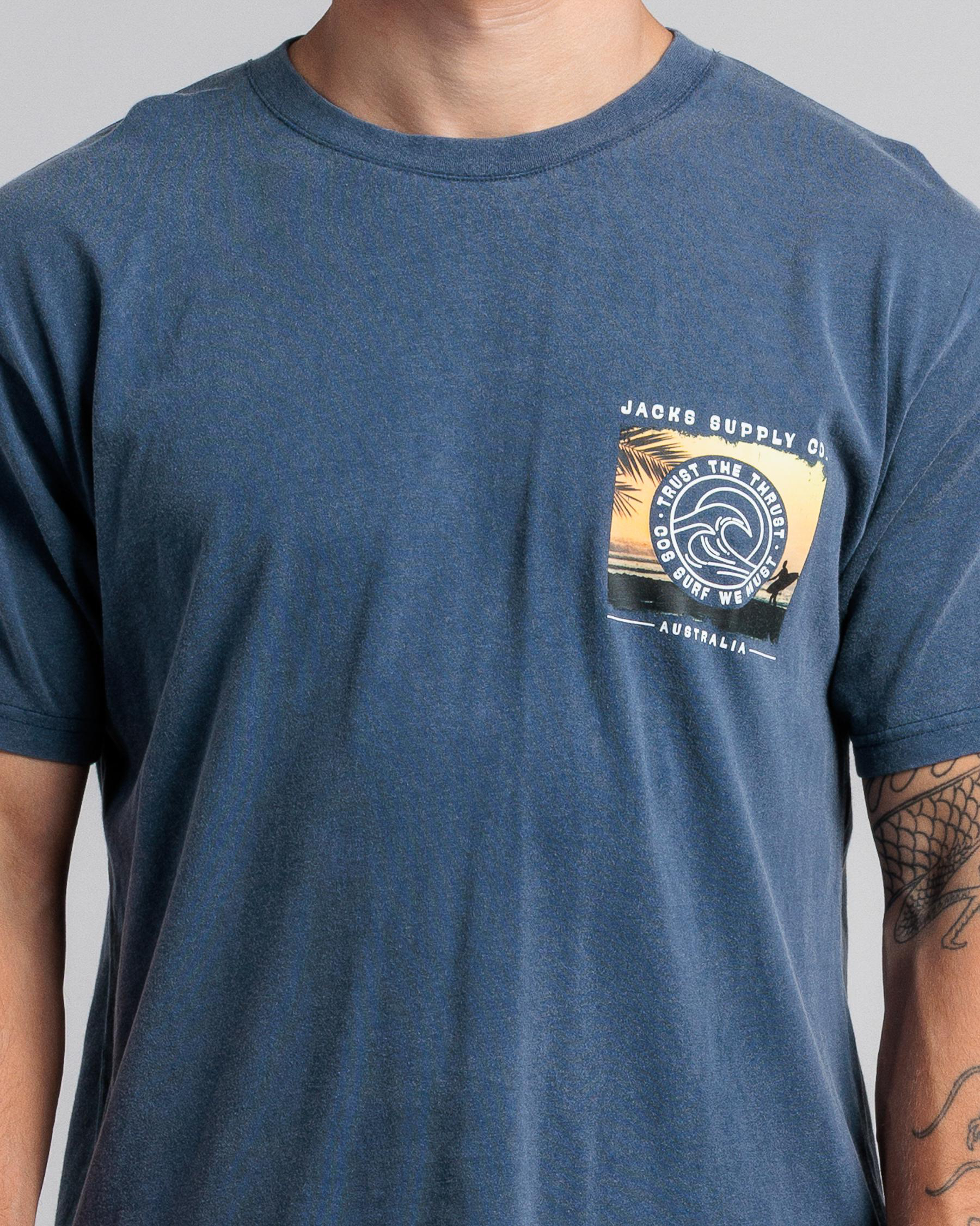 Shop Jacks Endless Summer T-Shirt In Washed Indigo - Fast Shipping ...