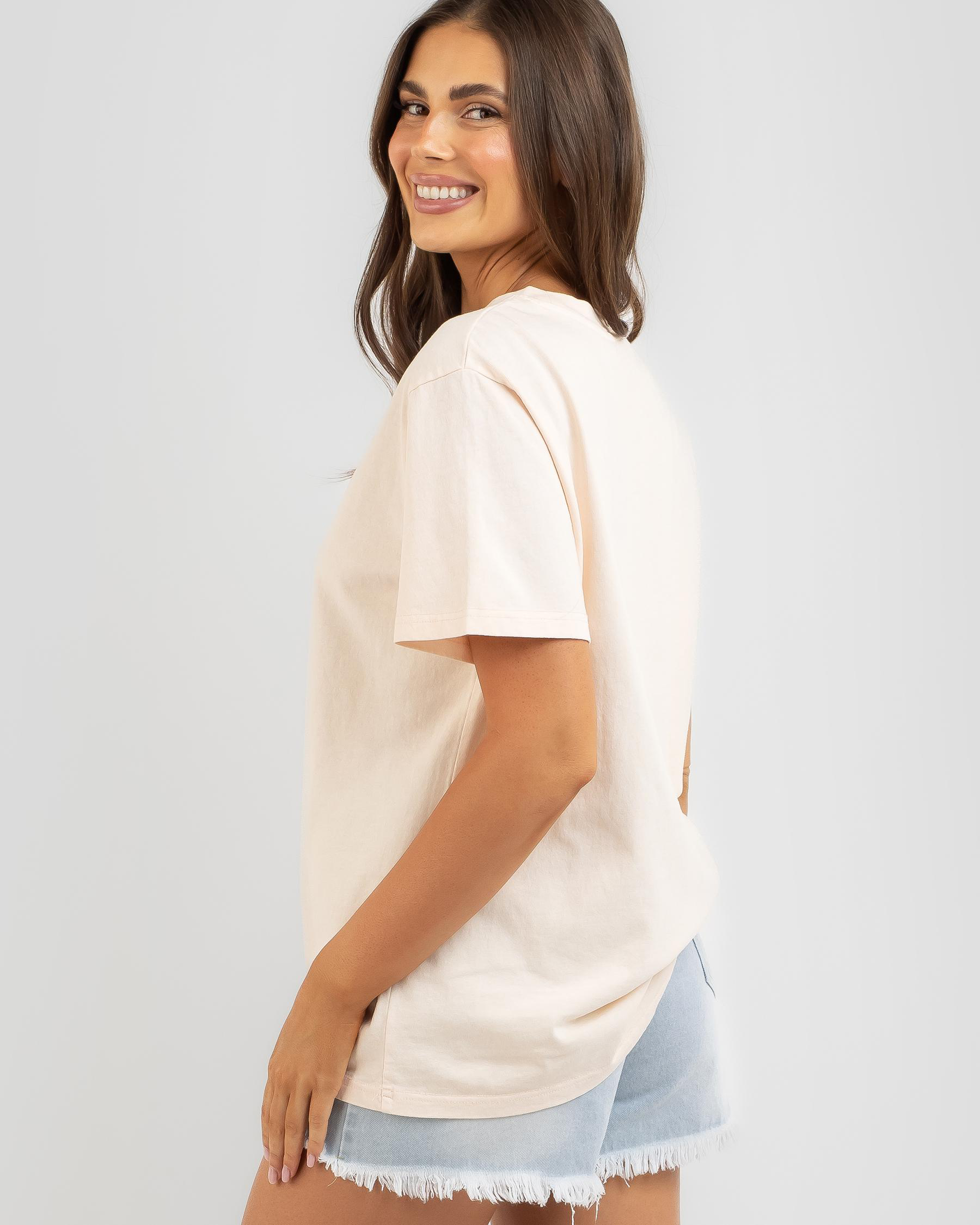 Shop Rhythm Sunbather Boyfriend T-Shirt In Pink - Fast Shipping & Easy ...