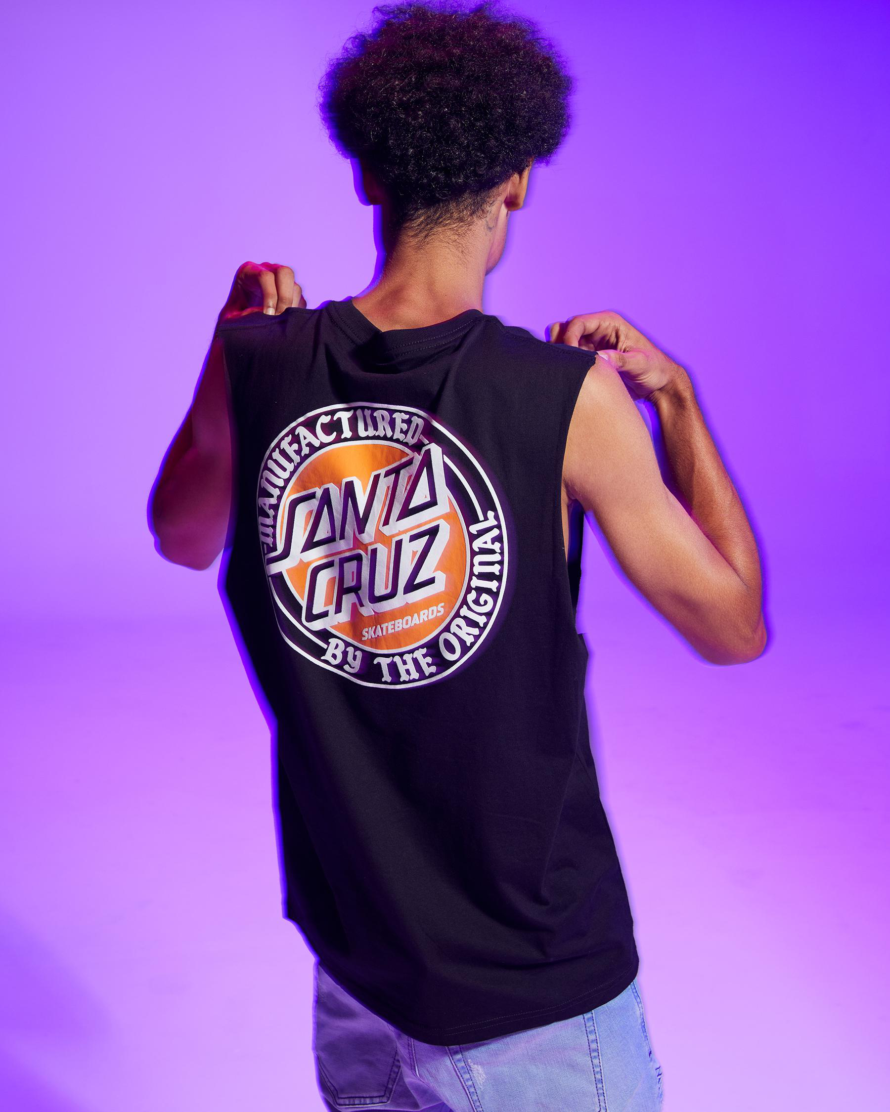 Shop Santa Cruz MFG Club Dot Muscle Tank In Black - Fast Shipping ...