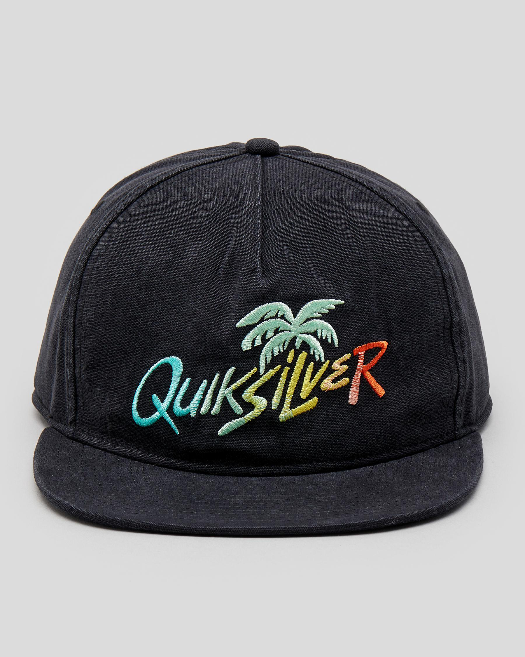 Shop Quiksilver Tilted Thoughts Snapback Cap In Black - Fast Shipping ...