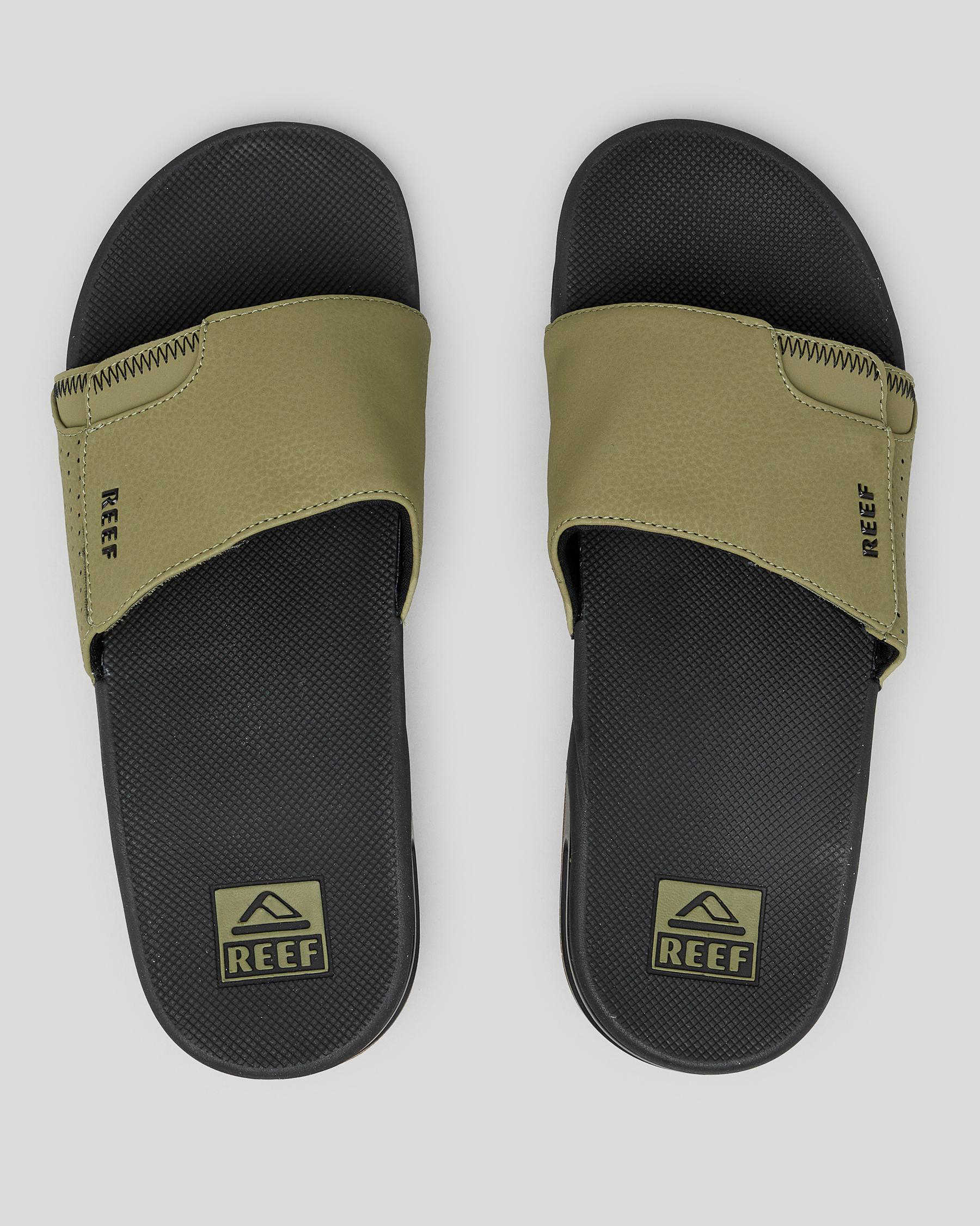 Shop Reef Fanning Slides In Olive/gum - Fast Shipping & Easy Returns ...