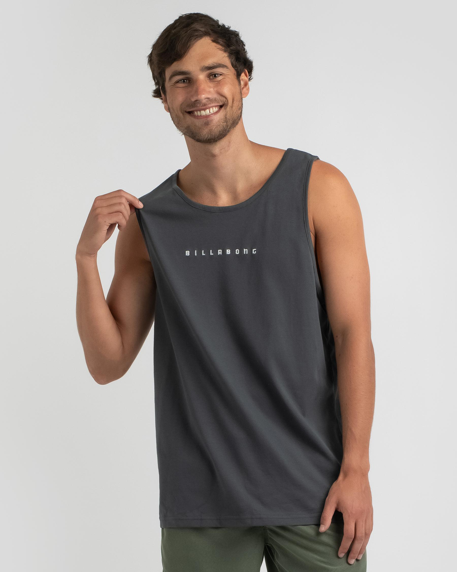 Shop Billabong Smitty Tank In Washed Black - Fast Shipping & Easy ...