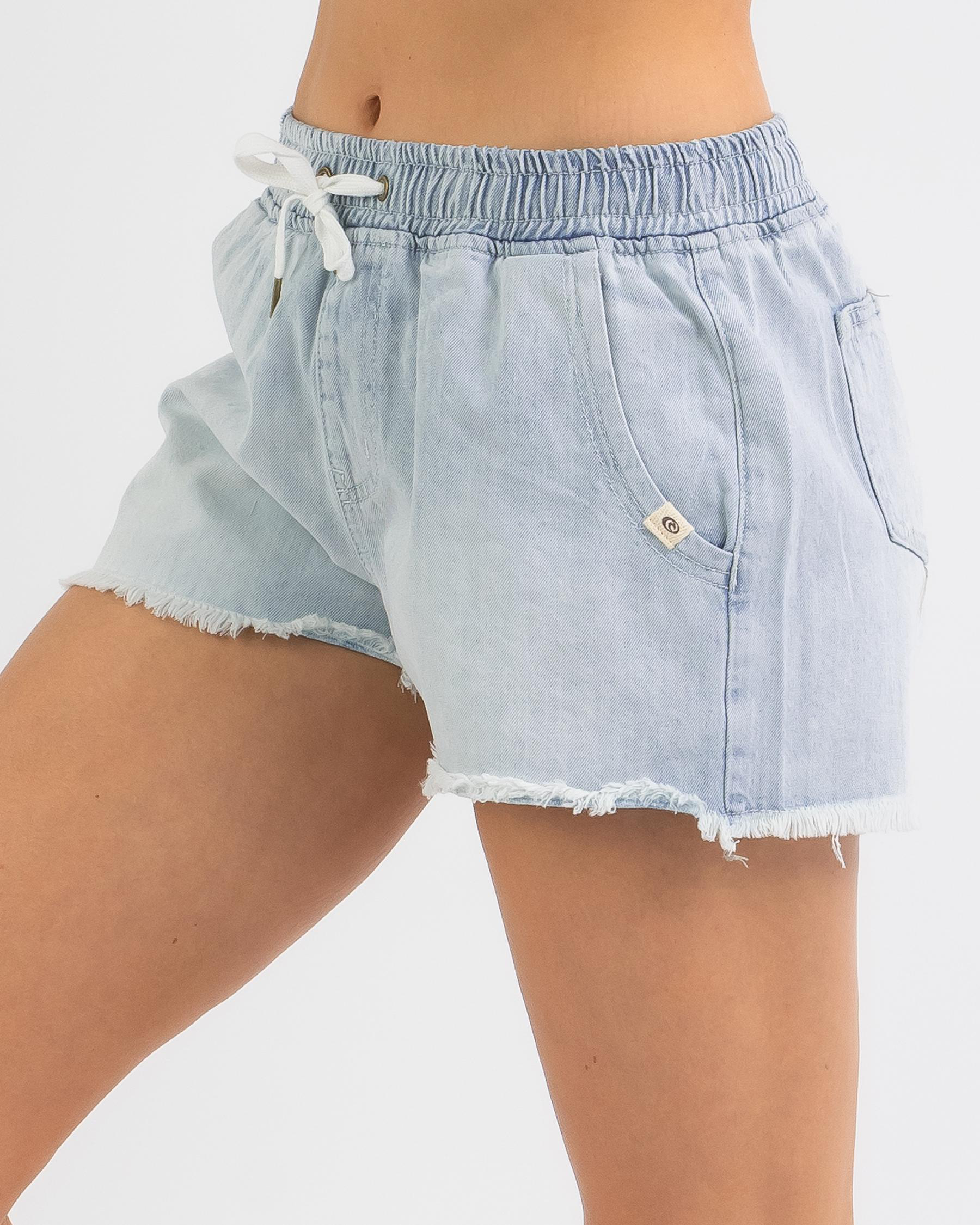 Shop Rip Curl Tara Shorts In Blue Ice - Fast Shipping & Easy Returns ...