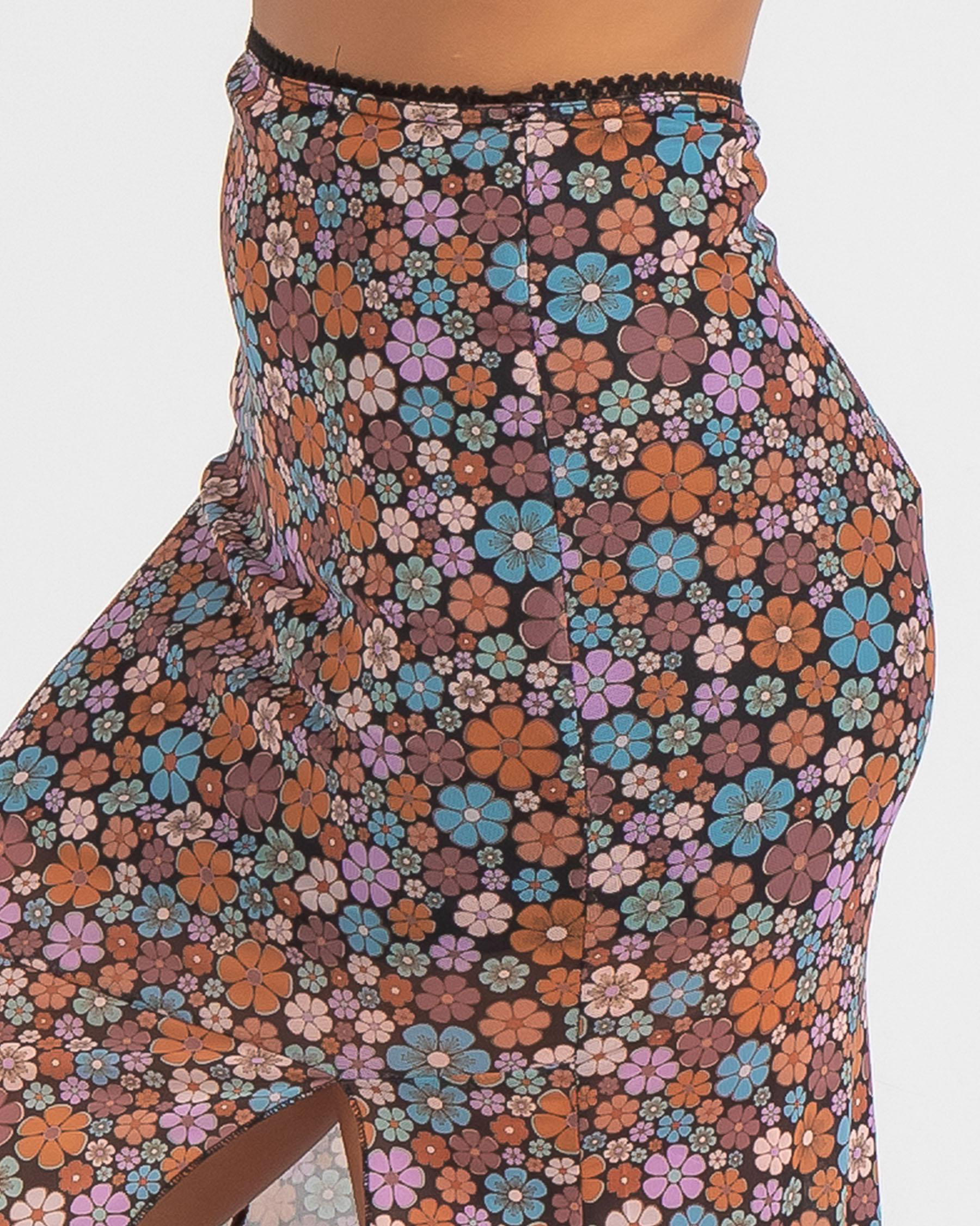 Shop Into Fashions Flower Power Midi Skirt In Flower - Fast Shipping ...