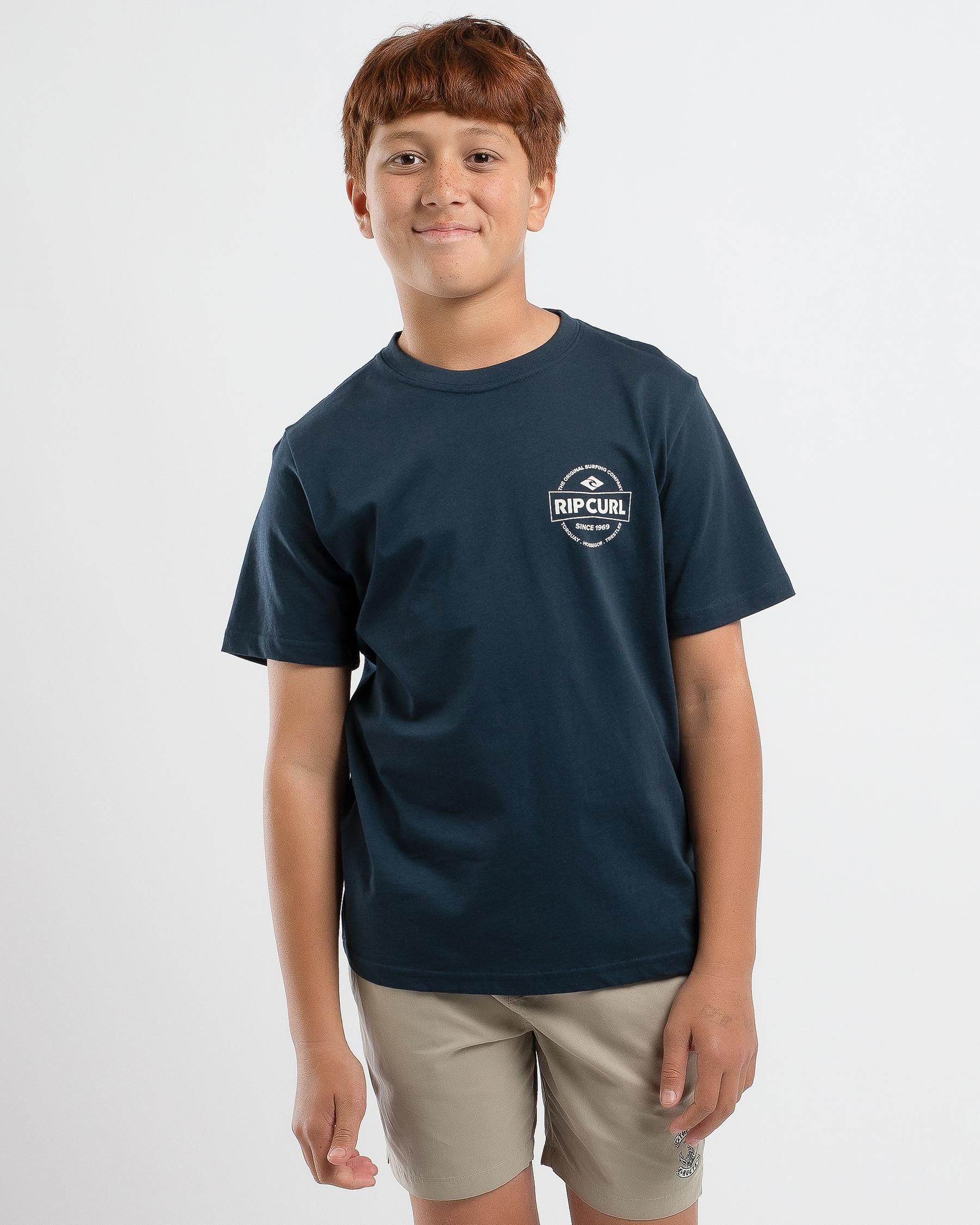 Shop Rip Curl Boys' Staple T-Shirt In Dark Navy - Fast Shipping & Easy ...