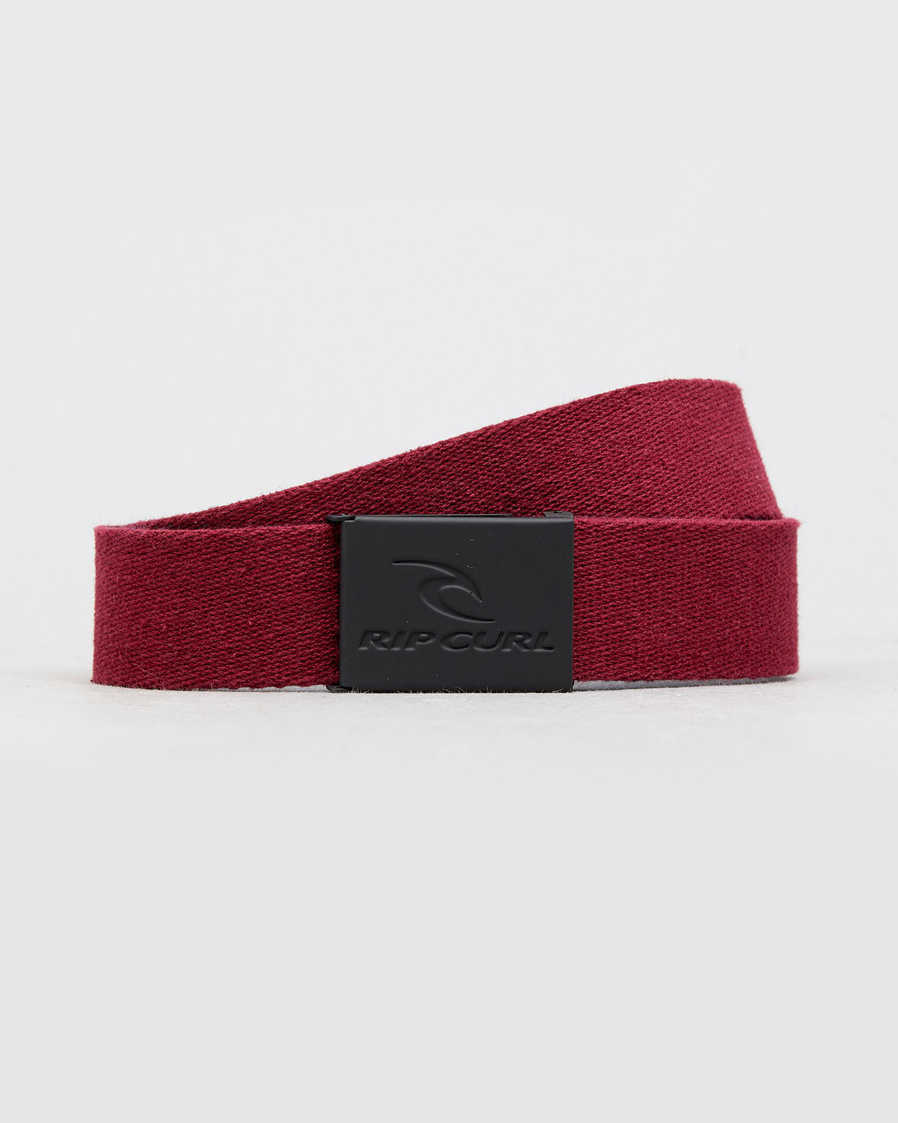 Shop Rip Curl Snap Revo Web Belt In Maroon - Fast Shipping & Easy ...
