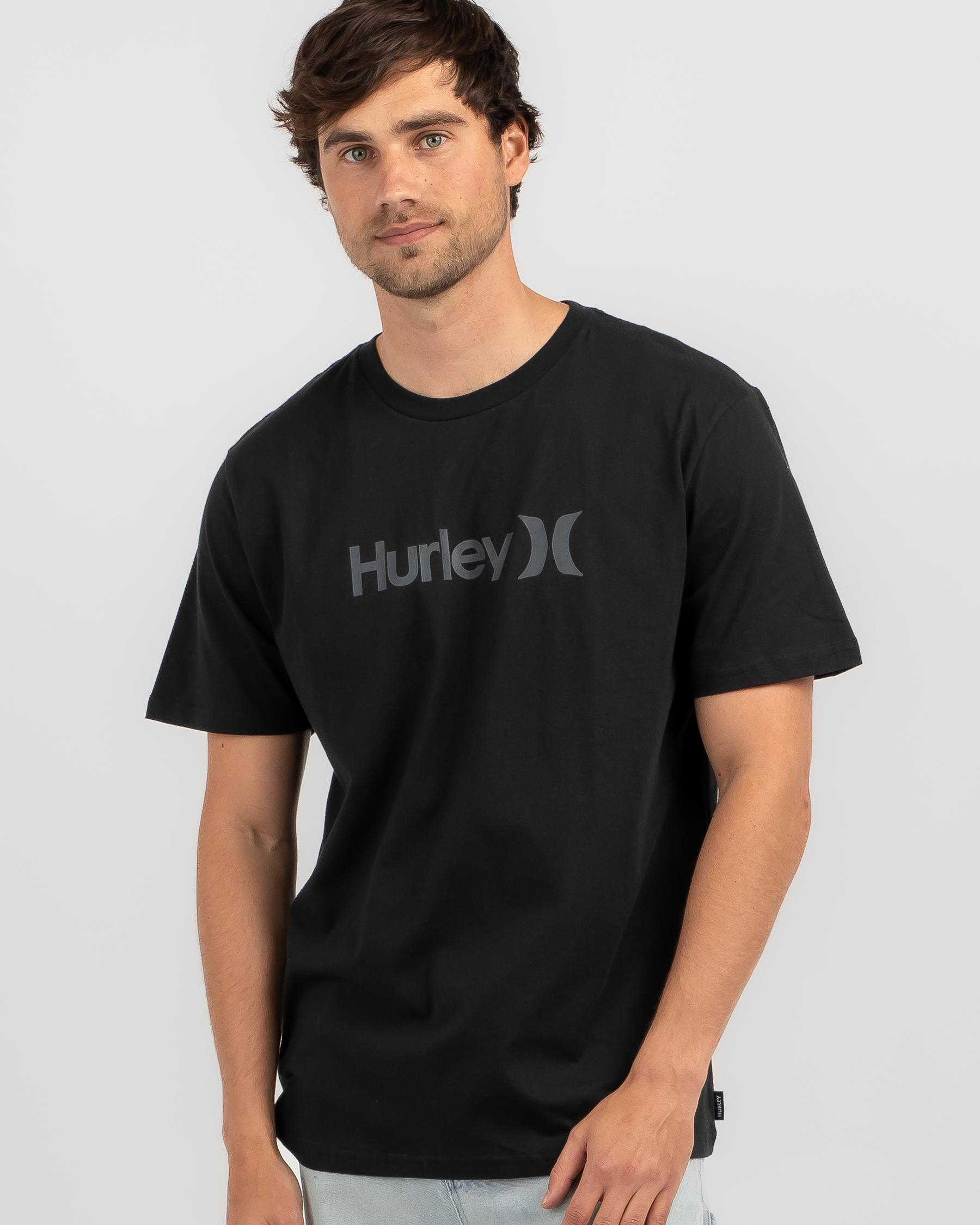 Shop Hurley One & Only T-Shirt In Black Grey - Fast Shipping & Easy ...