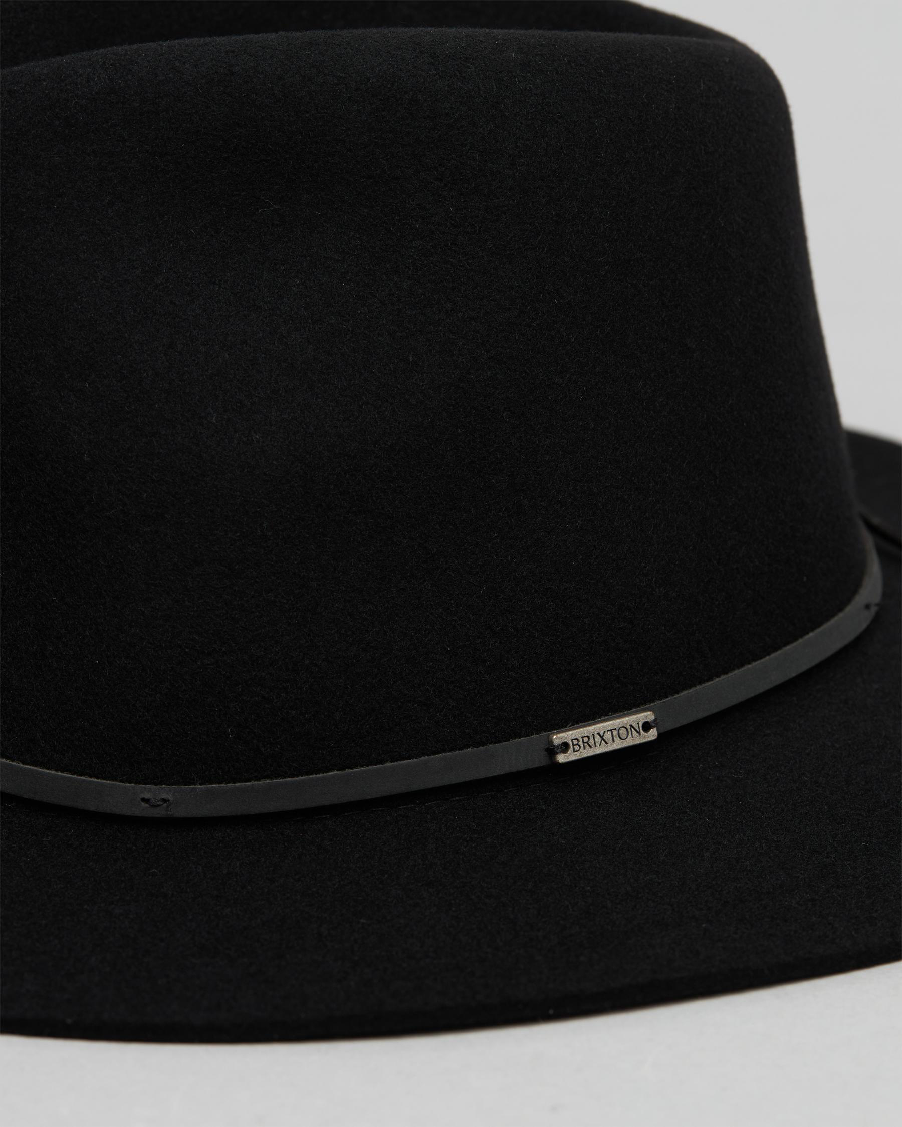 Shop Brixton Wesley Fedora In Black - Fast Shipping & Easy Returns ...