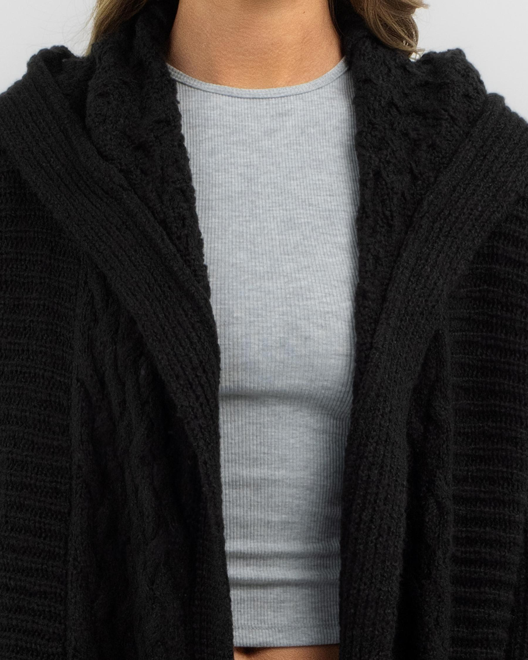 Shop Volcom Homeward Bound II Knit Cardigan In Black - Fast Shipping ...