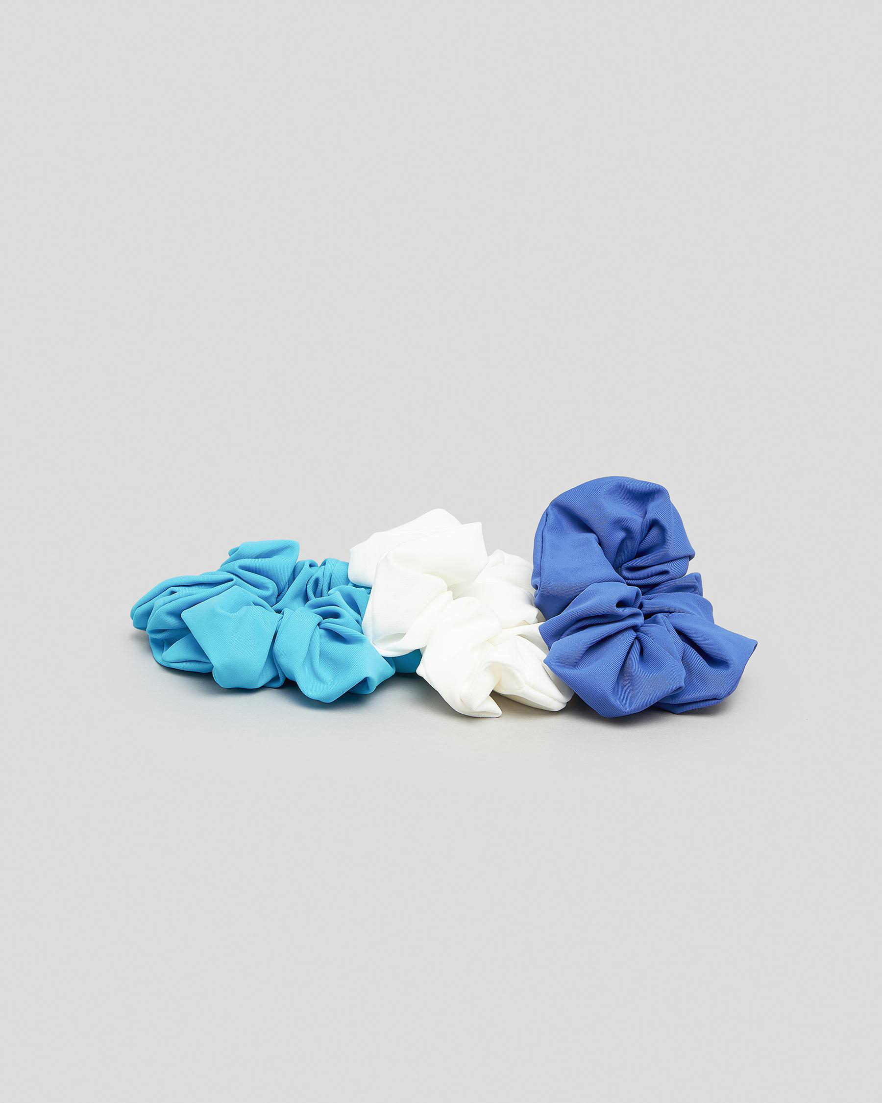 Shop Karyn In LA Stretch It Scrunchie Pack In Blue/white - Fast ...
