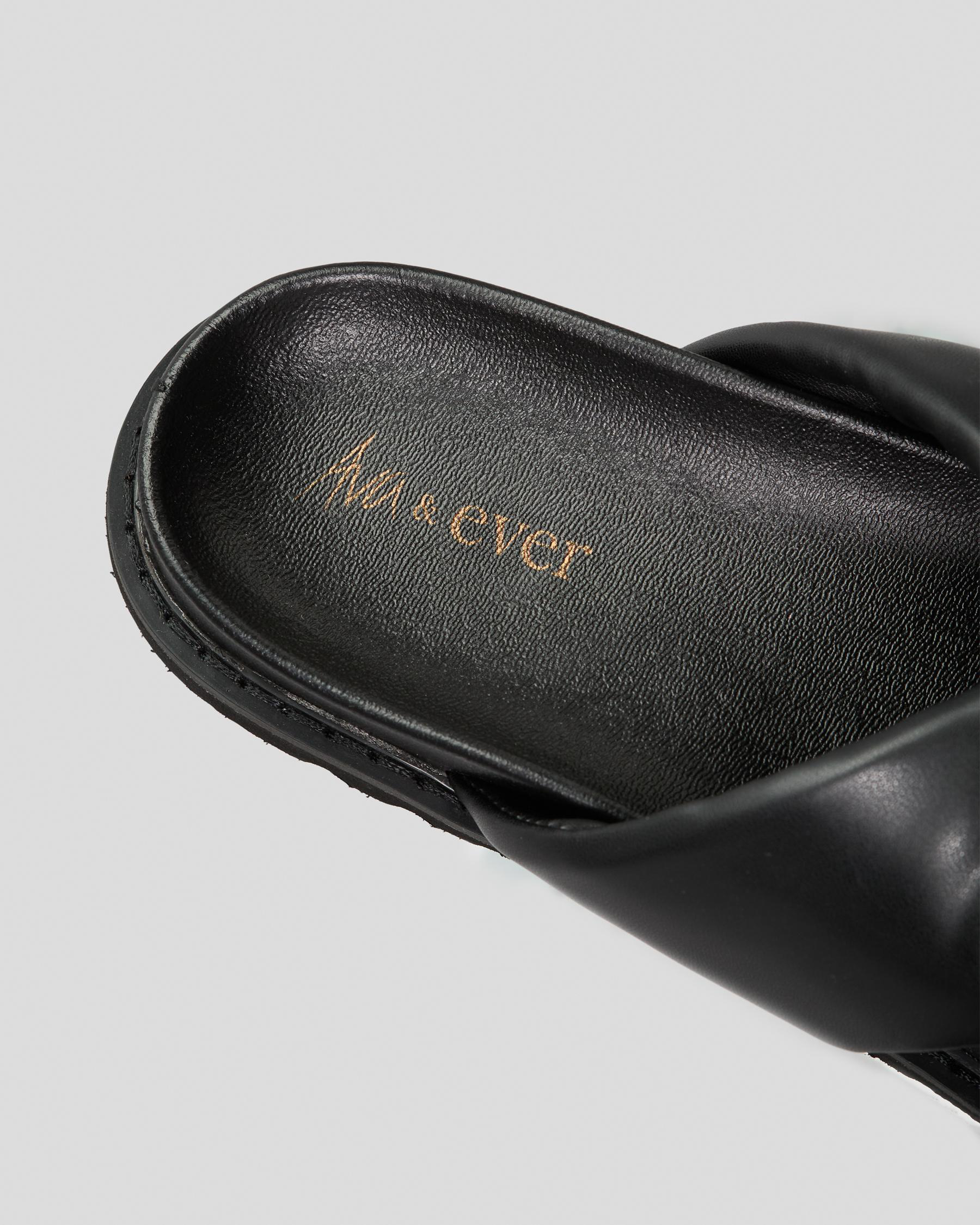 Shop Ava And Ever Monaco Slide Sandals In Black - Fast Shipping & Easy Returns - City Beach ...