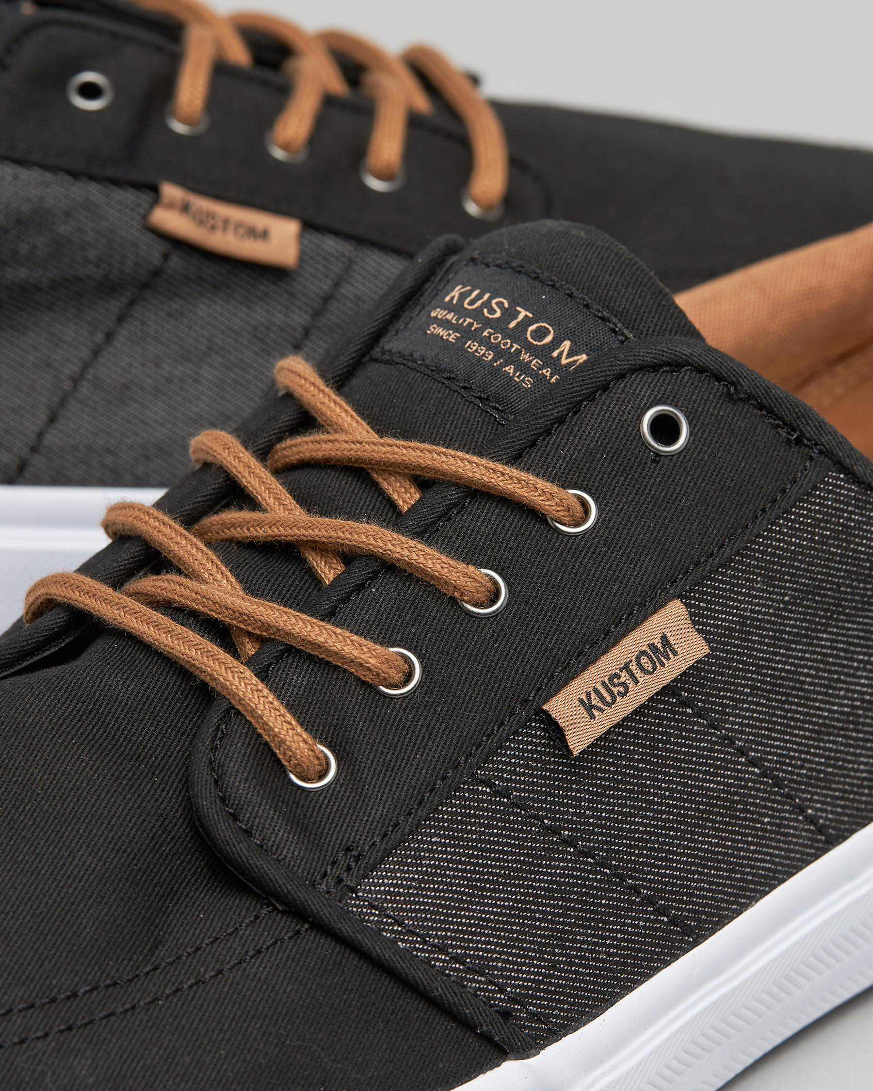 Shop Kustom Remark Wide Shoes In Black Micro Tan - Fast Shipping & Easy Returns - City Beach ...