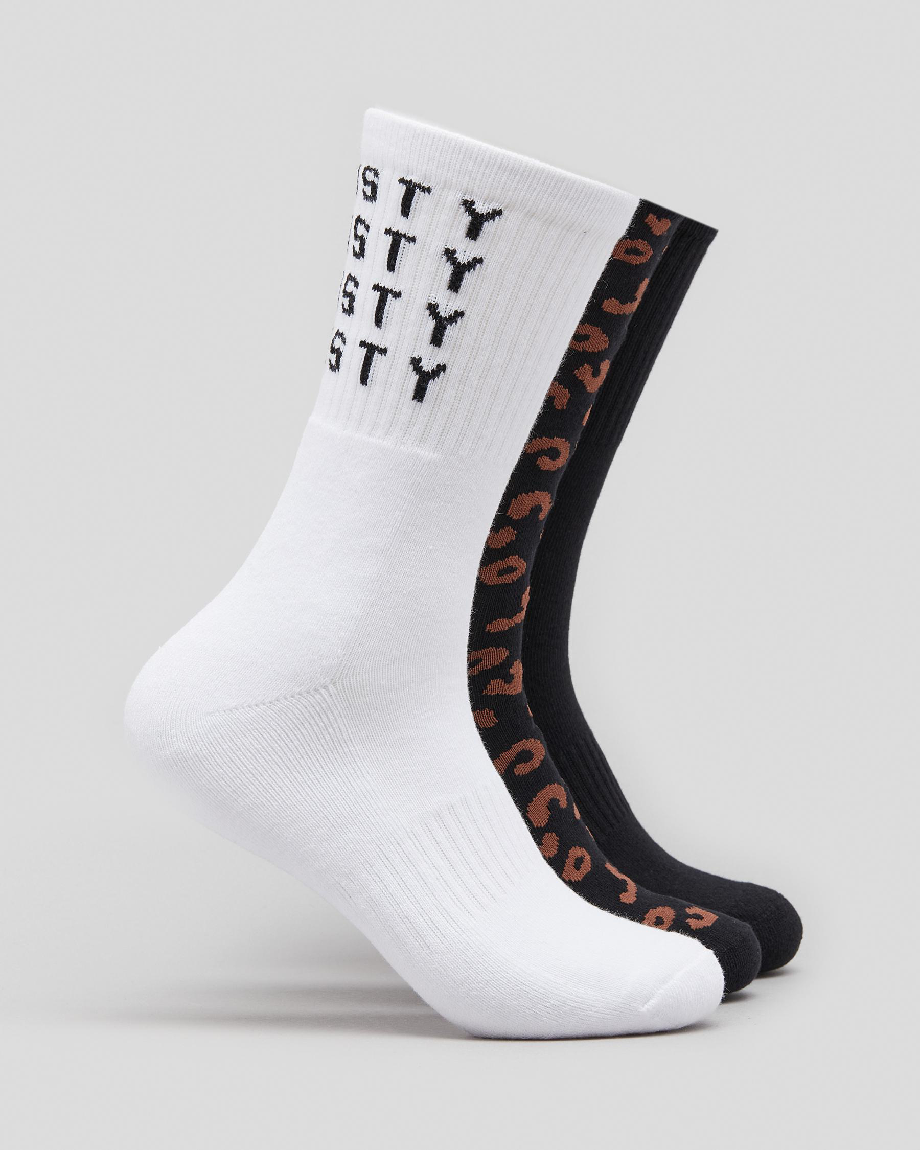 Rusty Wild Mid Calf Socks 3 Pack In Multi 1 - FREE* Shipping & Easy ...