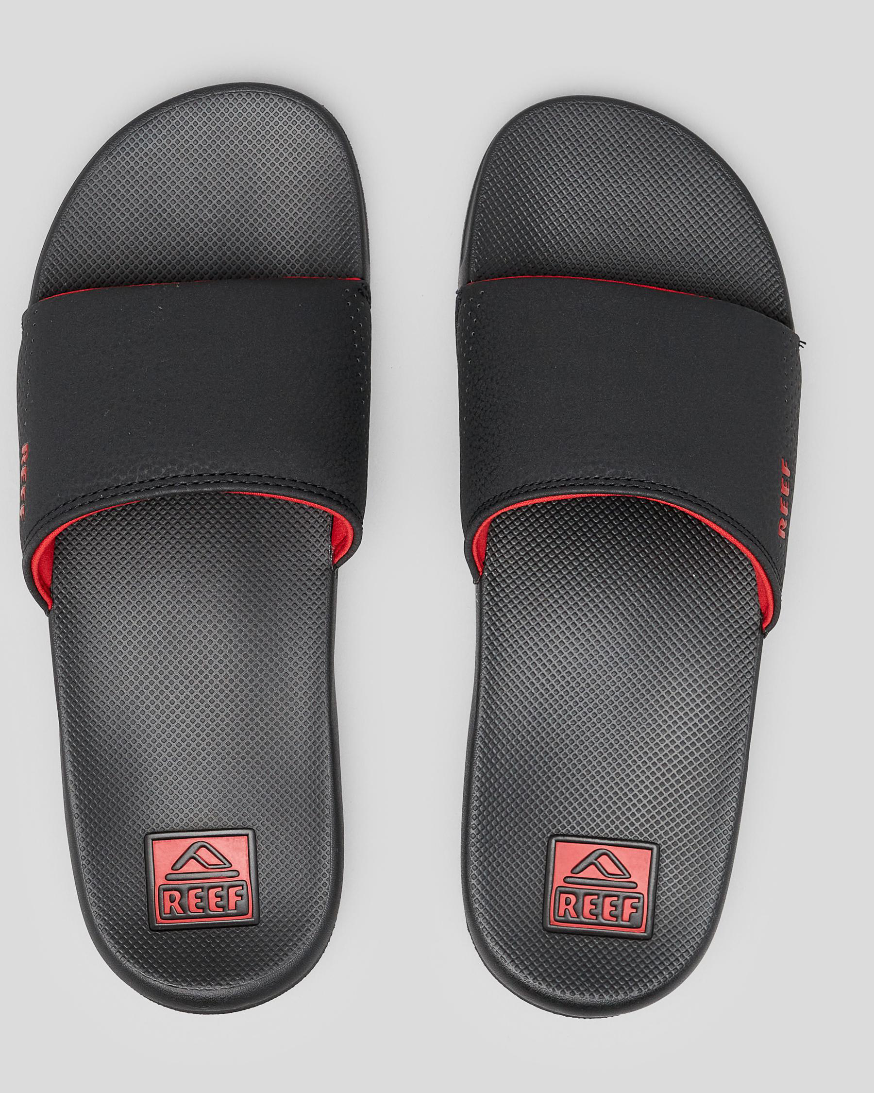Shop Reef Reef One Slides In Black/red - Fast Shipping & Easy Returns ...
