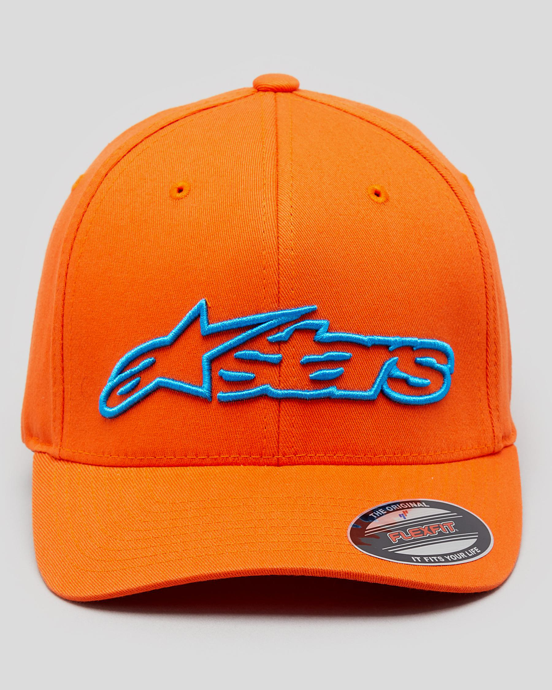 Shop Alpinestars Blaze Flexfit Cap In Orange/ Blue - Fast Shipping ...