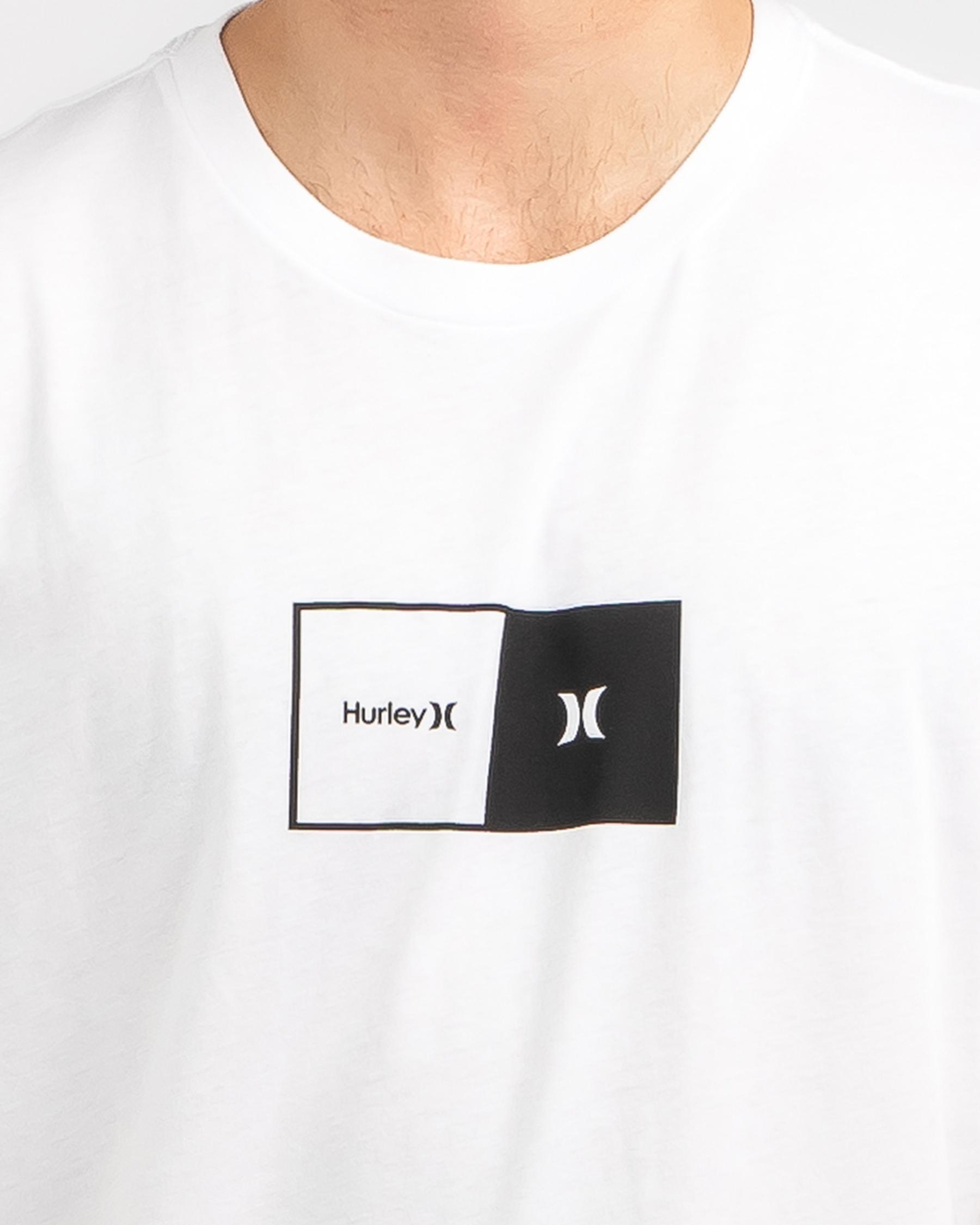 Shop Hurley Contrast Box T-Shirt In White - Fast Shipping & Easy ...