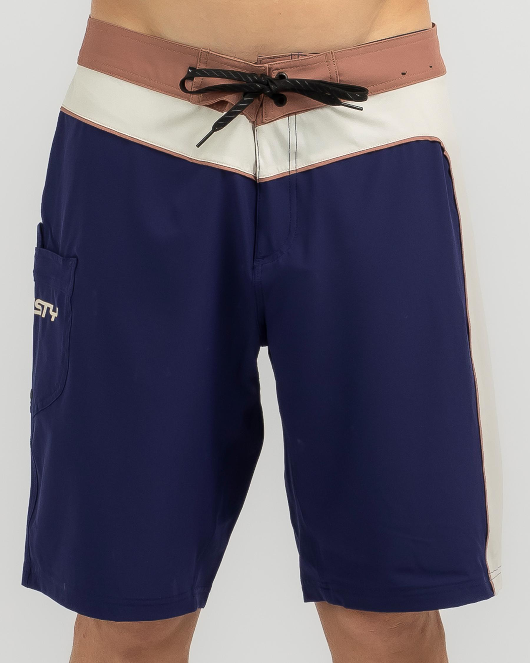 Shop Rusty Burner Board Shorts In Navy Blue - Fast Shipping & Easy ...