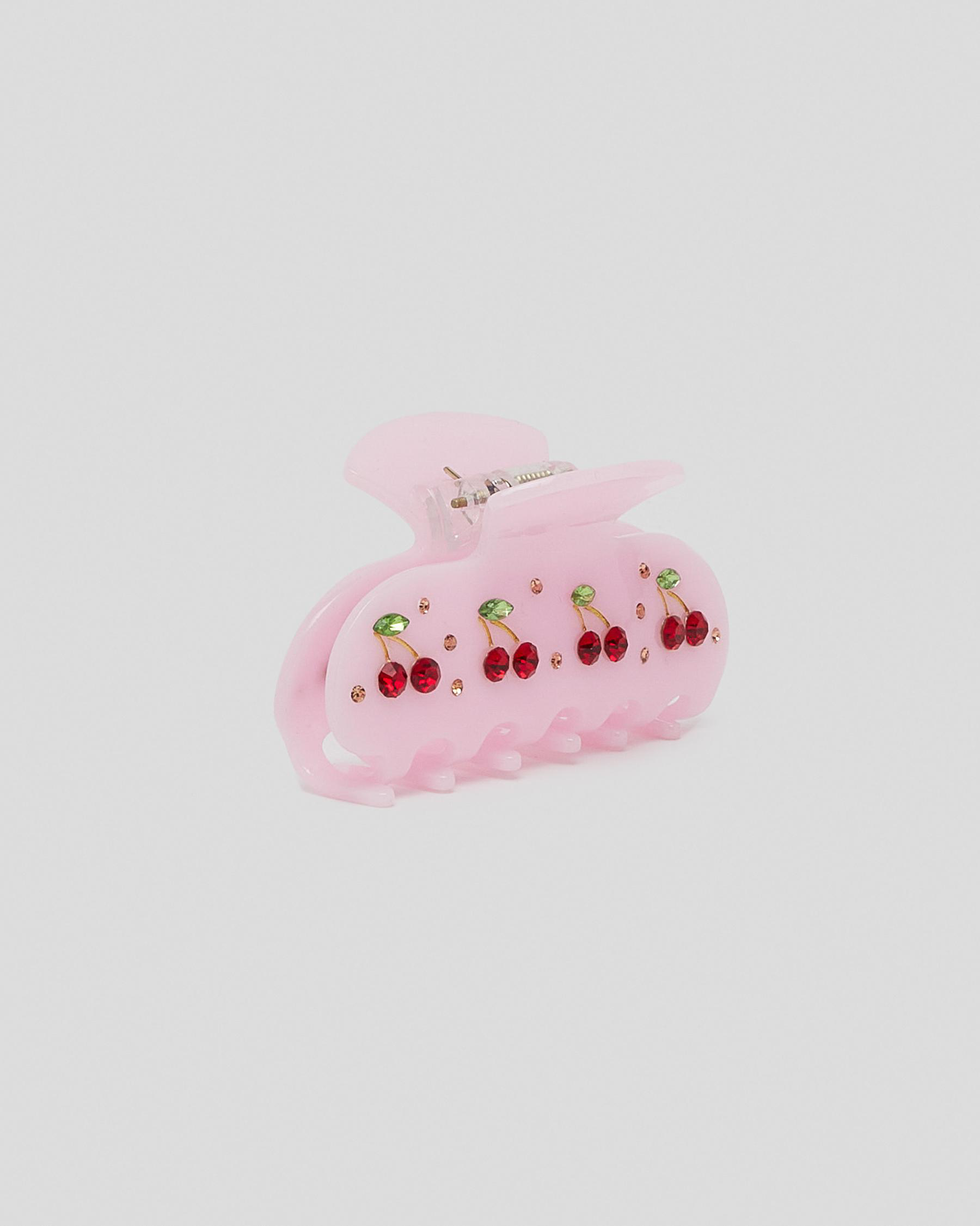 Shop Karyn In LA Cherry Hair Claw Clip In Pink - Fast Shipping & Easy ...