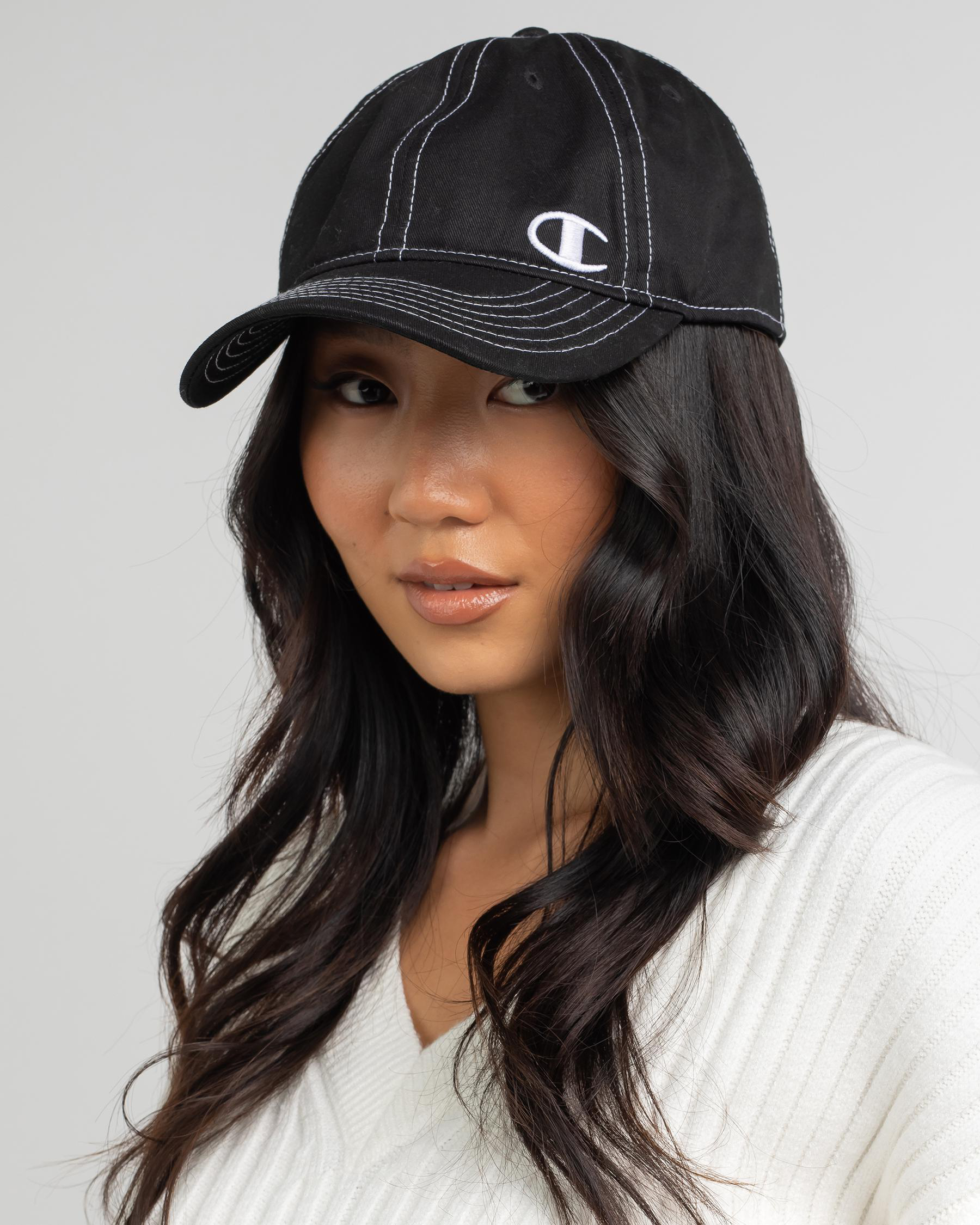 Shop Champion Contrast Stitch Cap In Black - Fast Shipping & Easy ...