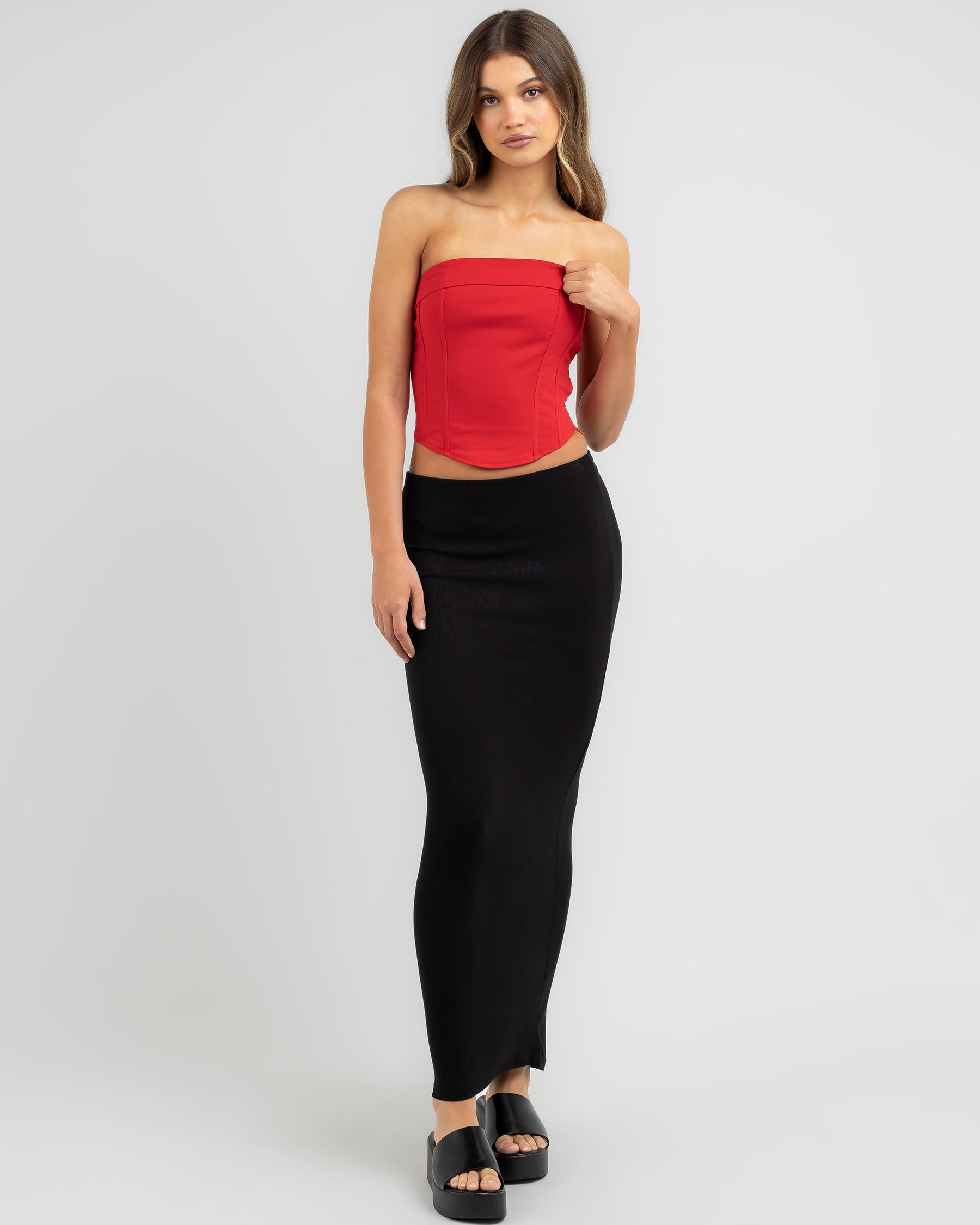 Shop Ava And Ever Miami Vice Corset Top In Red - Fast Shipping & Easy ...