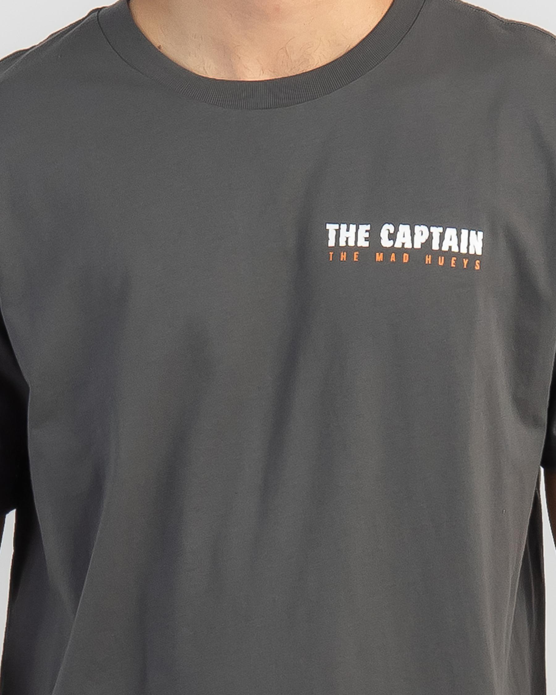 Shop The Mad Hueys Sea Captain T-Shirt In Charcoal - Fast Shipping ...