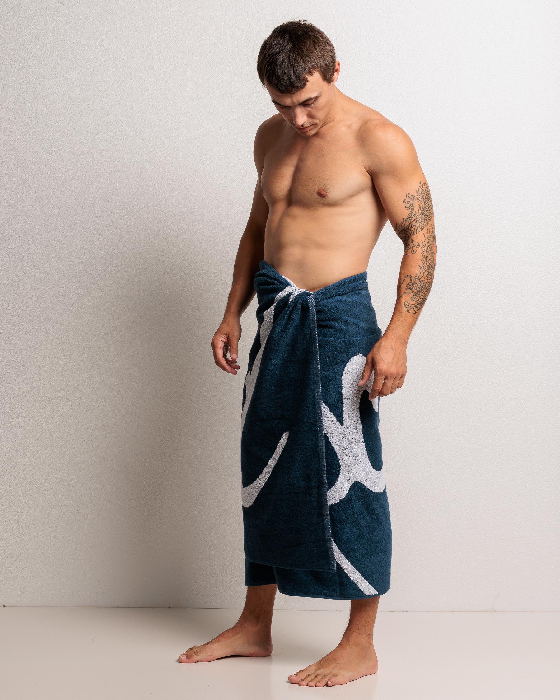 Shop Rip Curl Logos Beach Towel In Light Navy - Fast Shipping & Easy ...