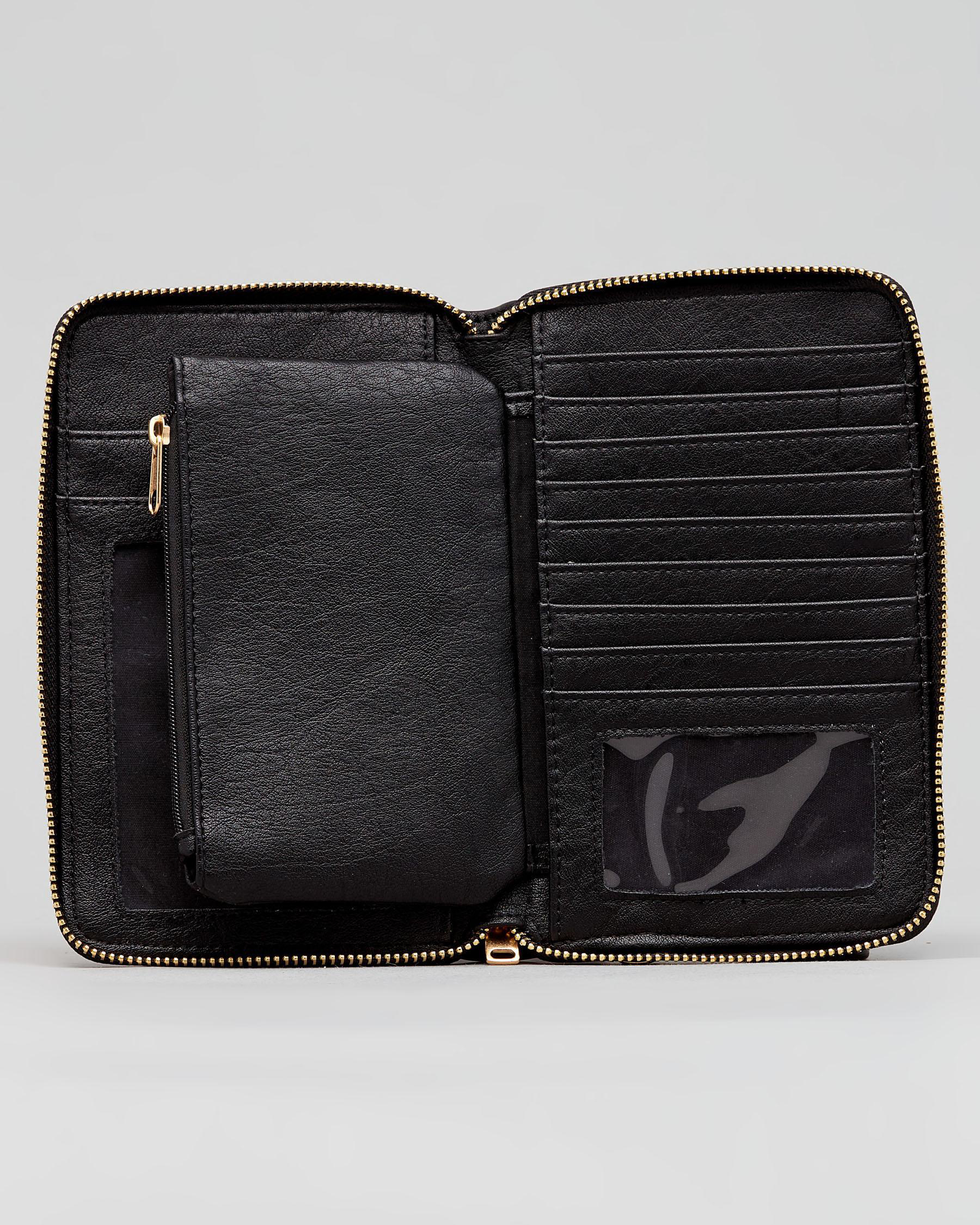 Shop Roxy Back In Brooklyn Travel Wallet In Anthracite - Fast Shipping ...