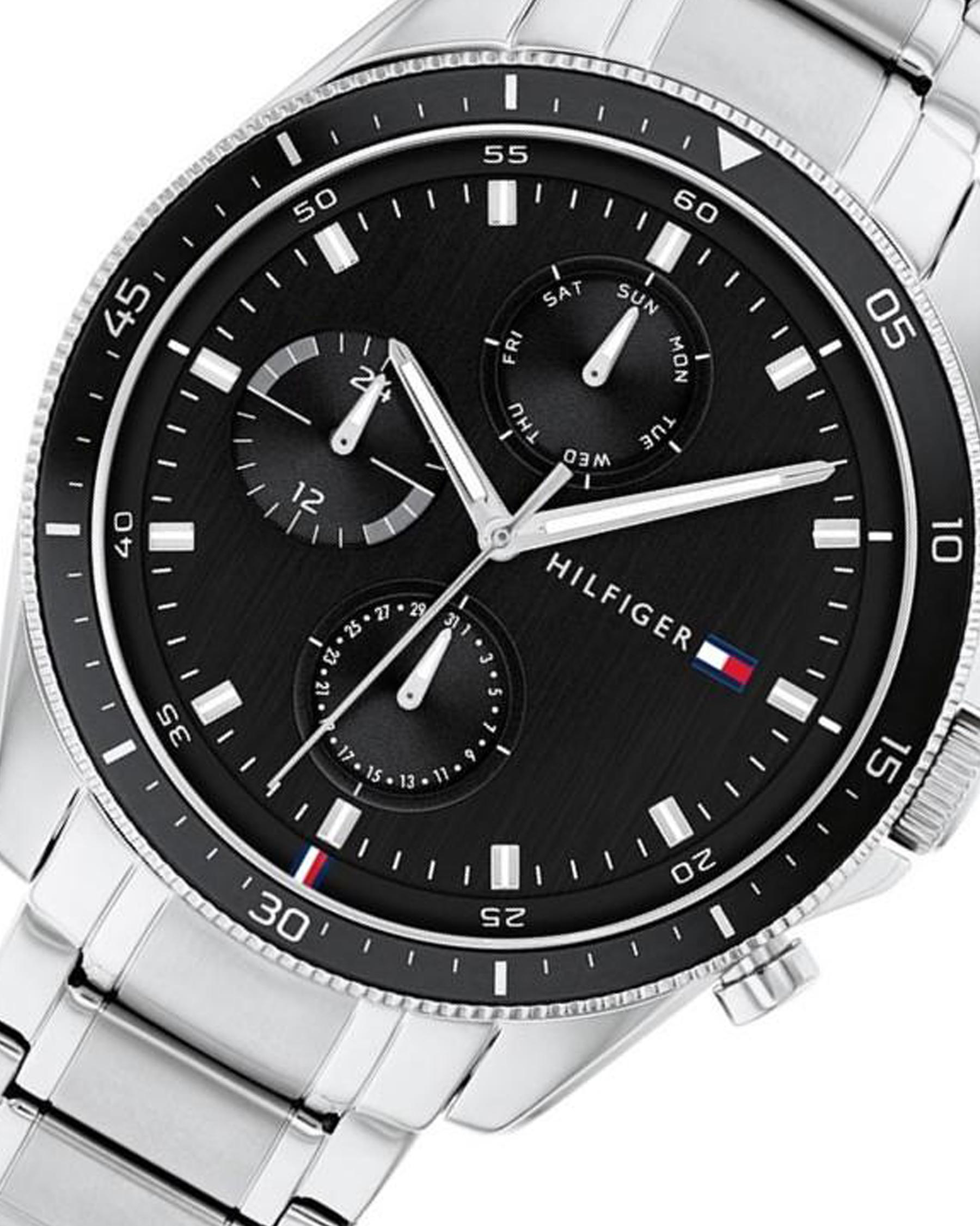 Shop Tommy Hilfiger Parker Watch In Black/ Steel - Fast Shipping & Easy ...