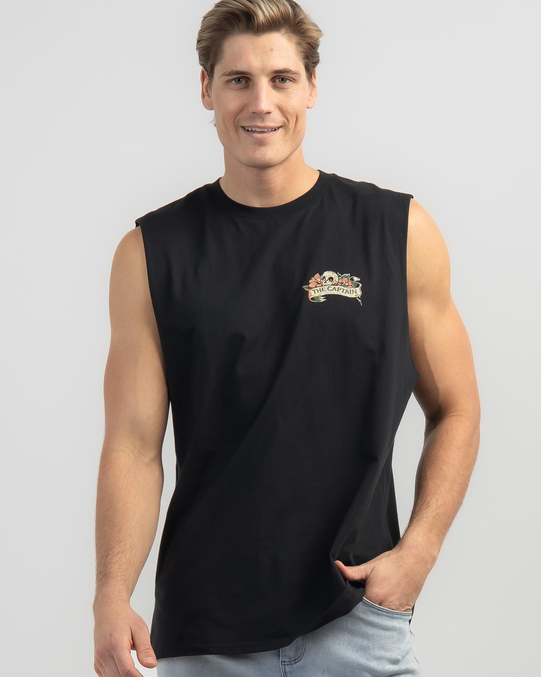 Shop The Mad Hueys Captain Compass Muscle Tank In Black - Fast Shipping ...