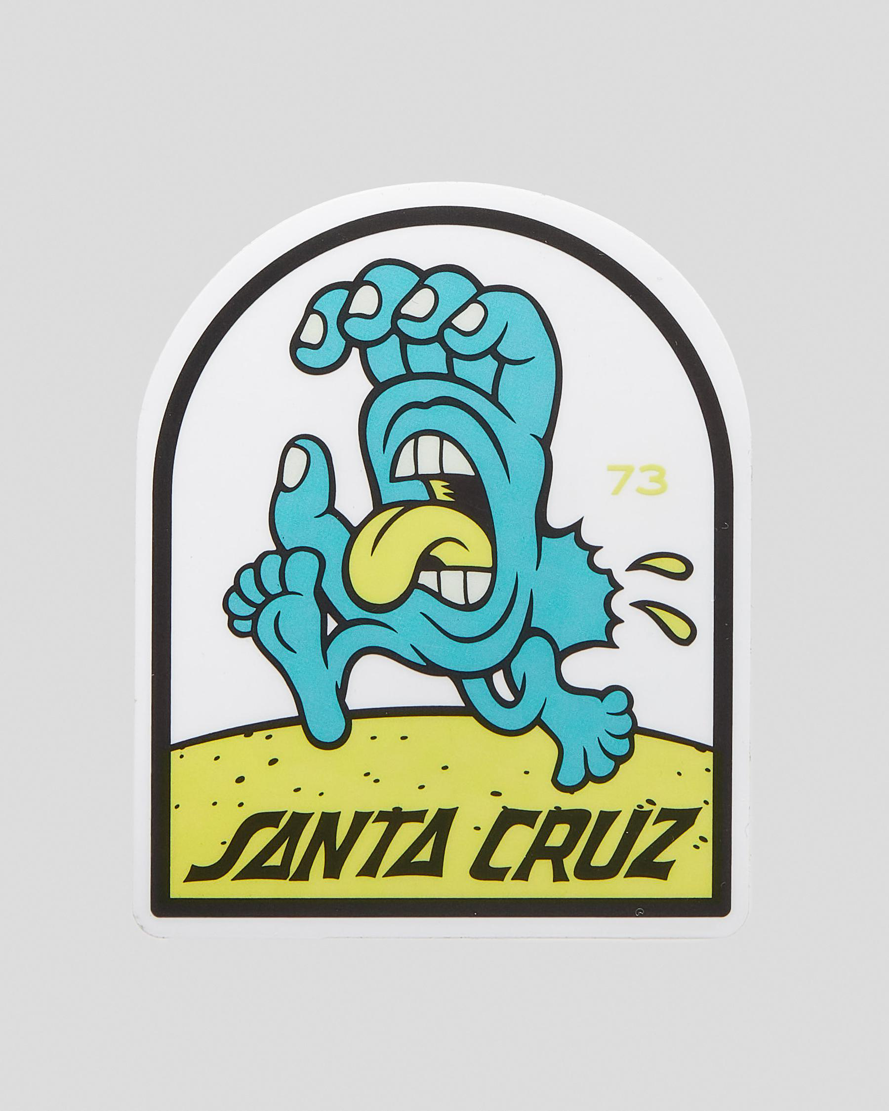 Shop Santa Cruz Beach Bum Hand Sticker In Yellow - Fast Shipping & Easy ...