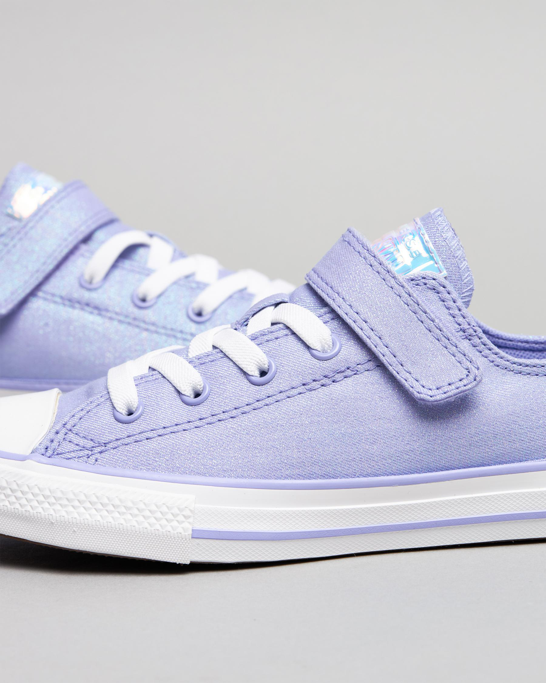 Shop Converse Girls' Chuck Taylor Glitter All Star Shoes In Ultraviolet ...