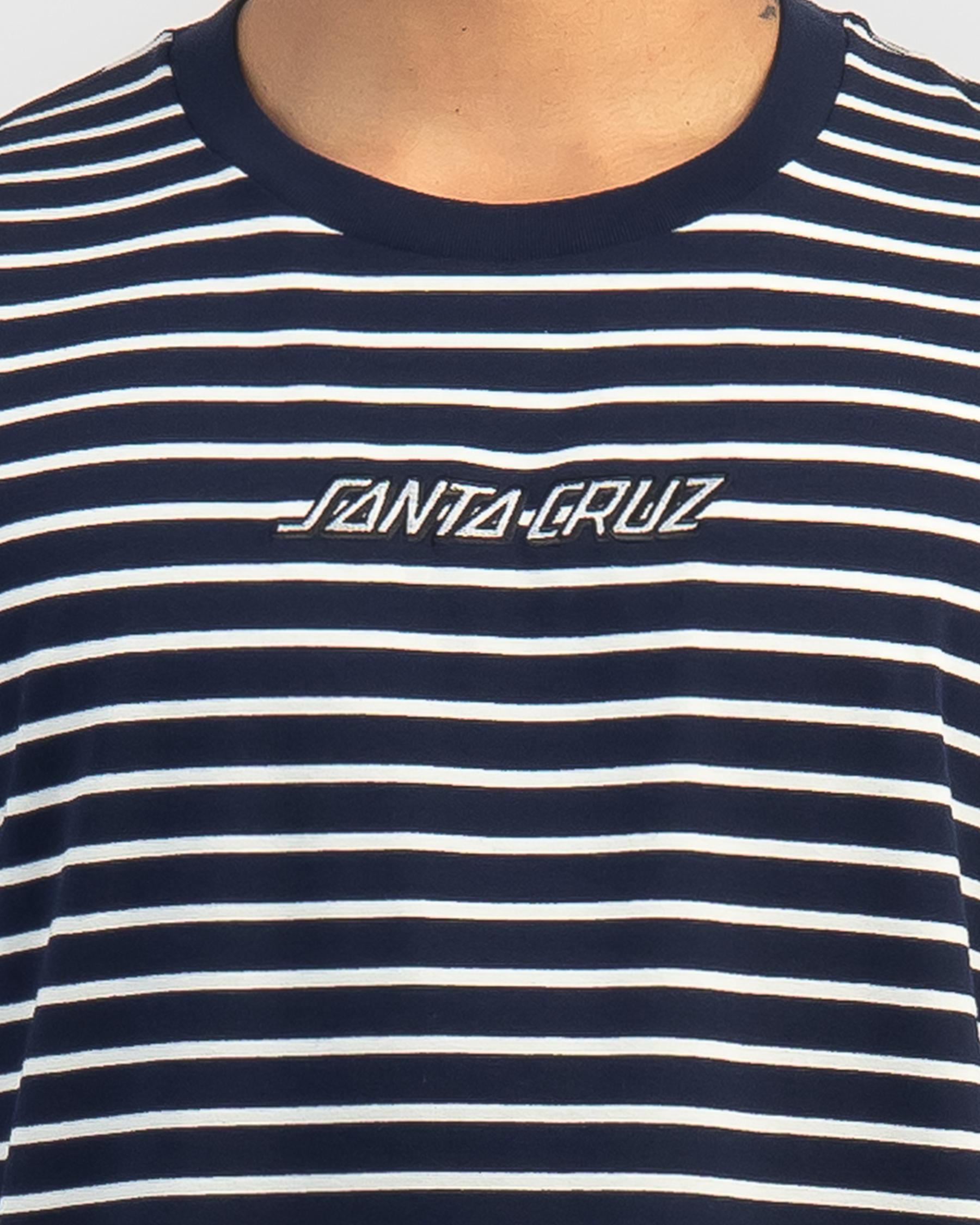 Shop Santa Cruz Strip Stripe T-Shirt In Navy - Fast Shipping & Easy ...