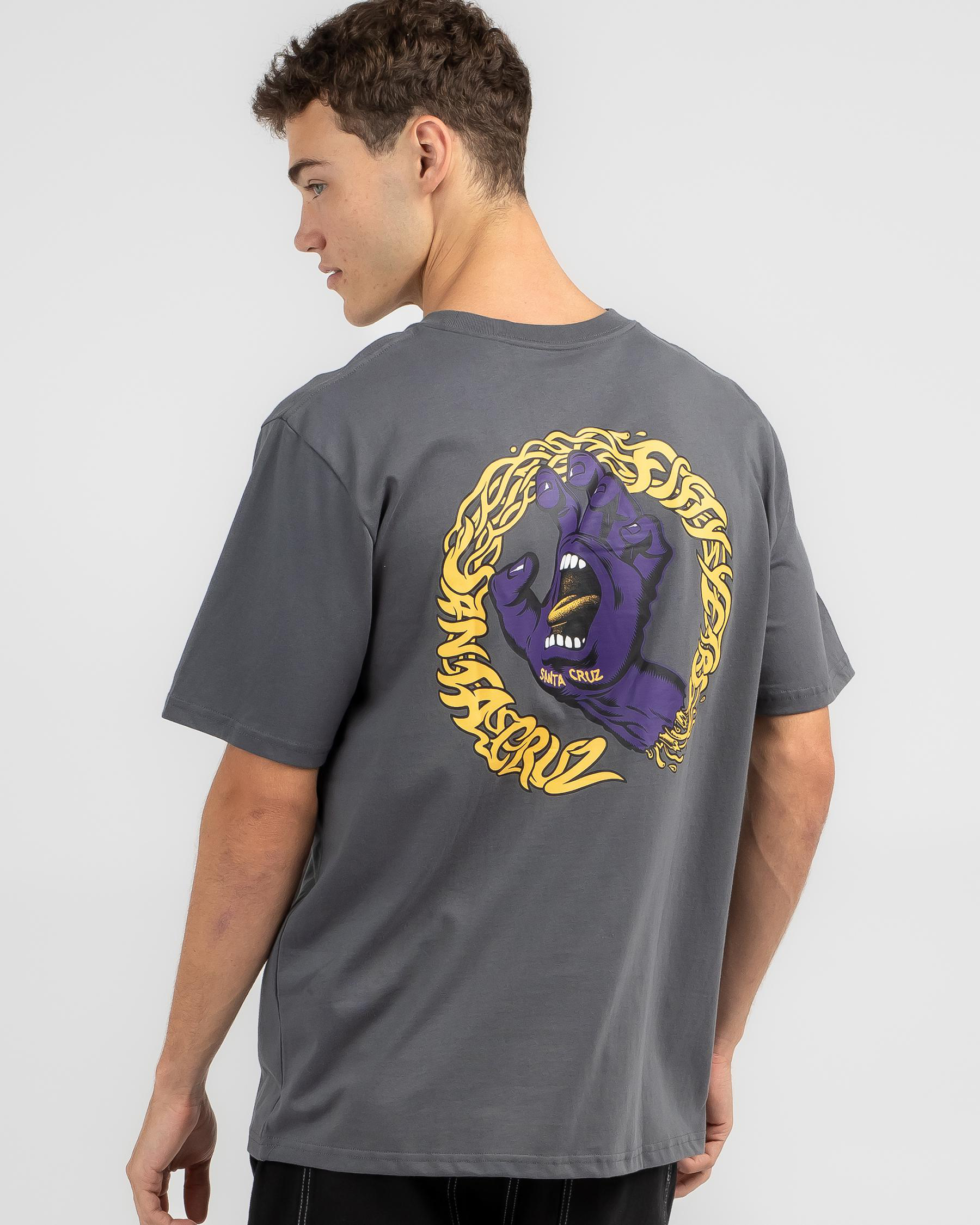 Shop Santa Cruz OS Screaming 50 T-Shirt In Charcoal - Fast Shipping ...