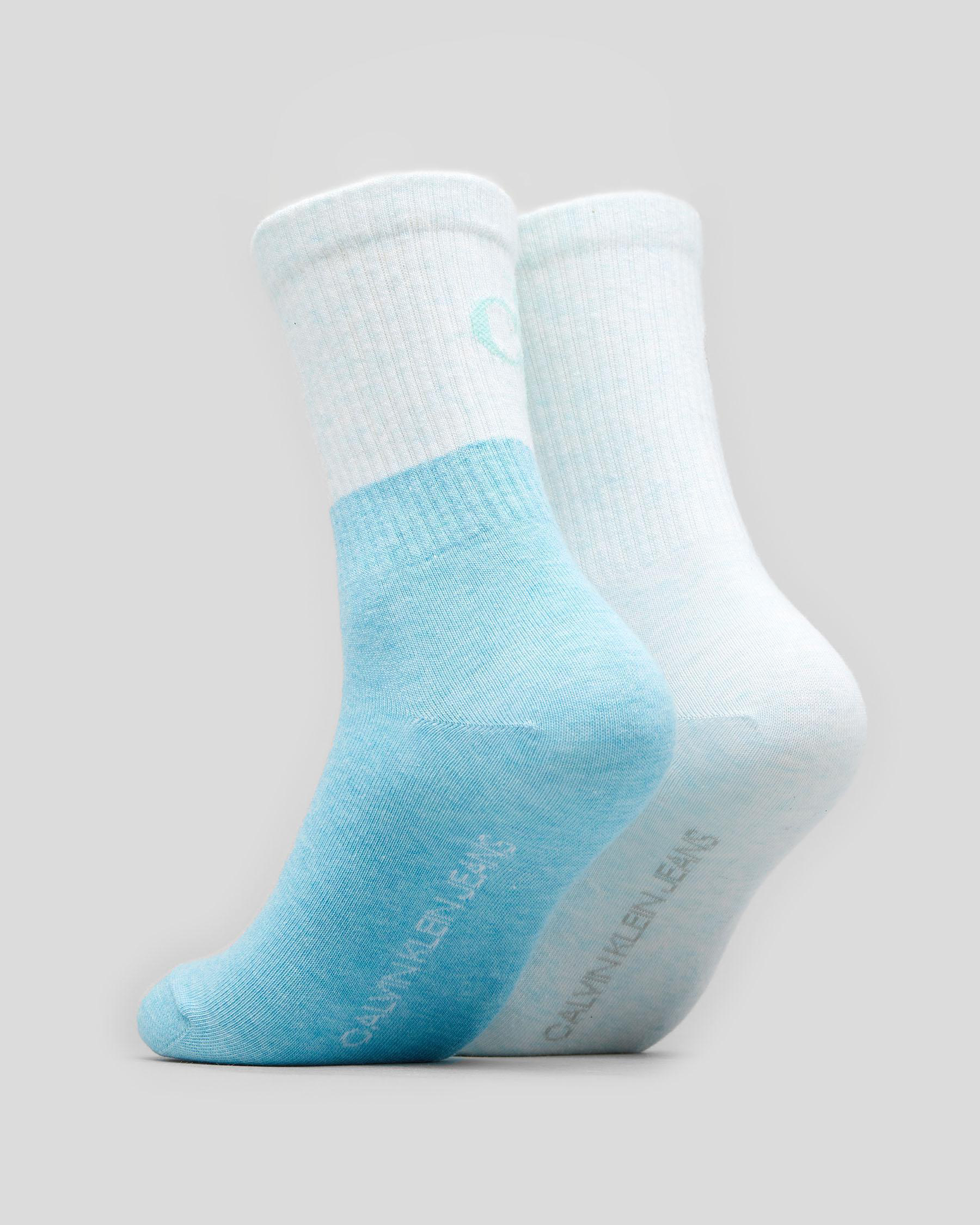 Shop Calvin Klein Womens Casual Monogram Sock Pack In Aqua Htr Assorted ...
