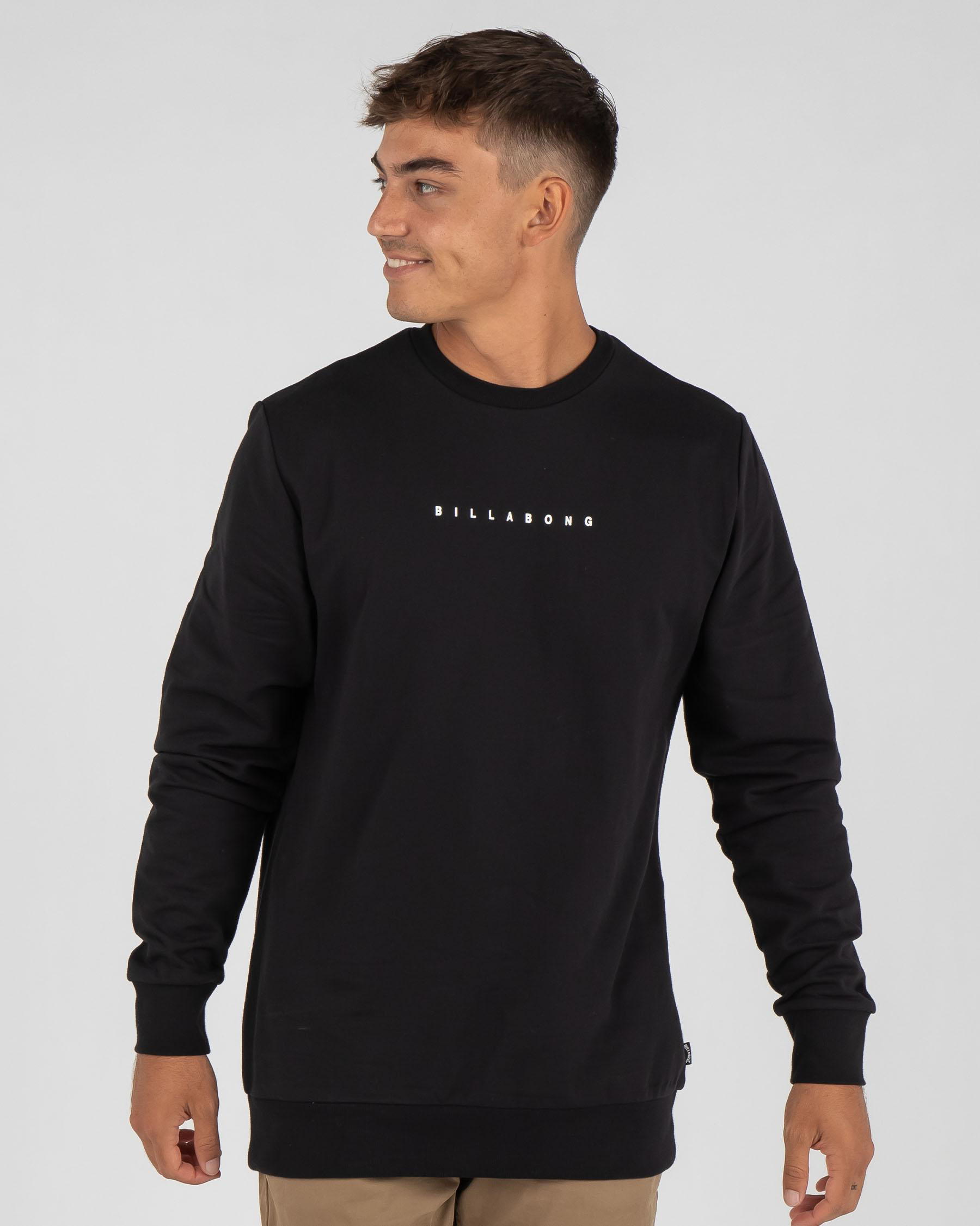 Shop Billabong Smitty Crew Neck Sweatshirt In Black - Fast Shipping ...