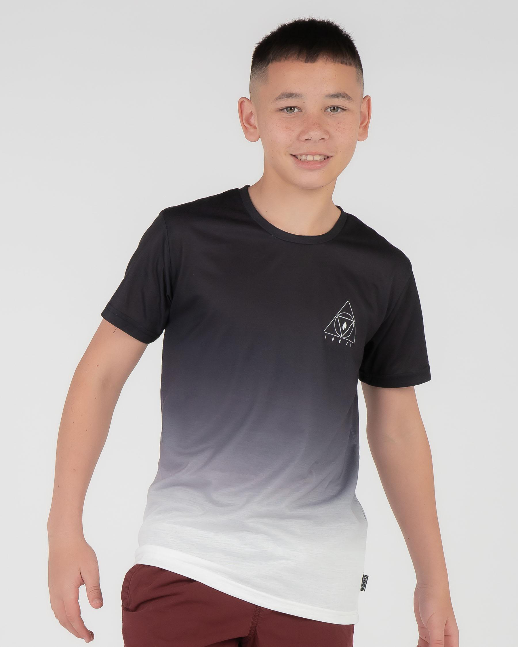 Shop Lucid Boys' Intense T-Shirt In Black Fade - Fast Shipping & Easy ...