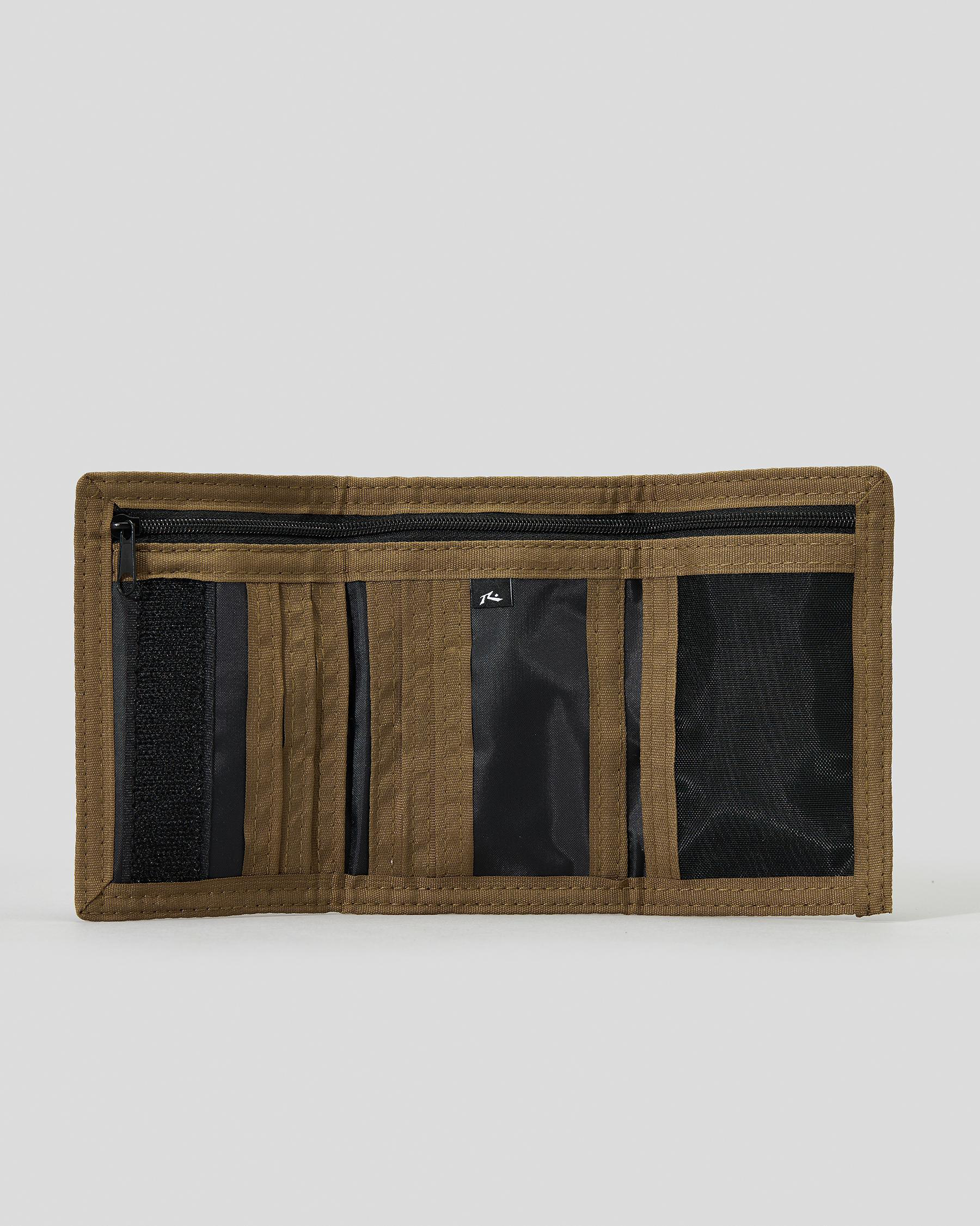 Shop Rusty Comp Wash Tri-Fold Wallet In Vintage Khaki / Black - Fast ...