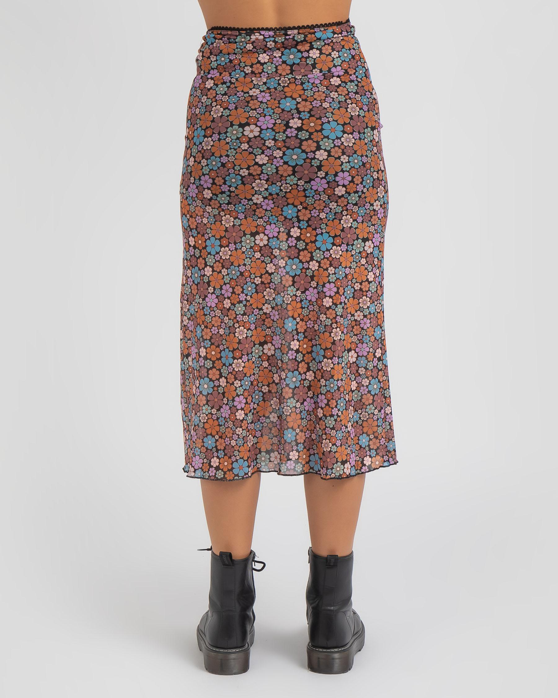Shop Into Fashions Flower Power Midi Skirt In Flower - Fast Shipping ...