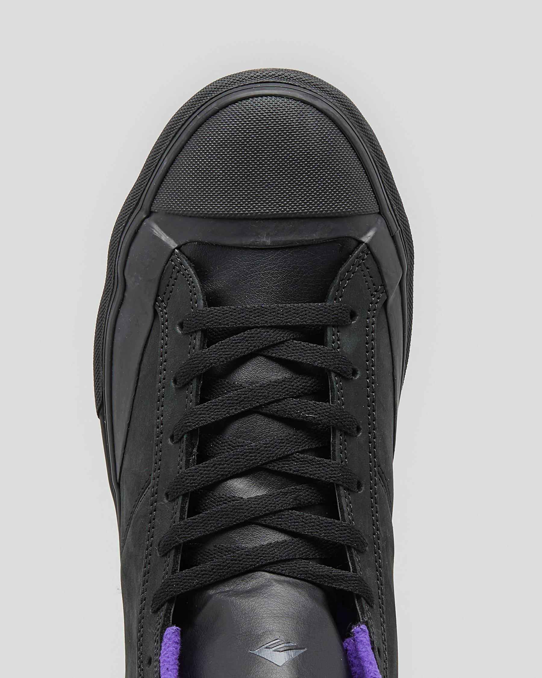 Shop Emerica Omen Hi Cut Shoes In Black/black - Fast Shipping & Easy ...