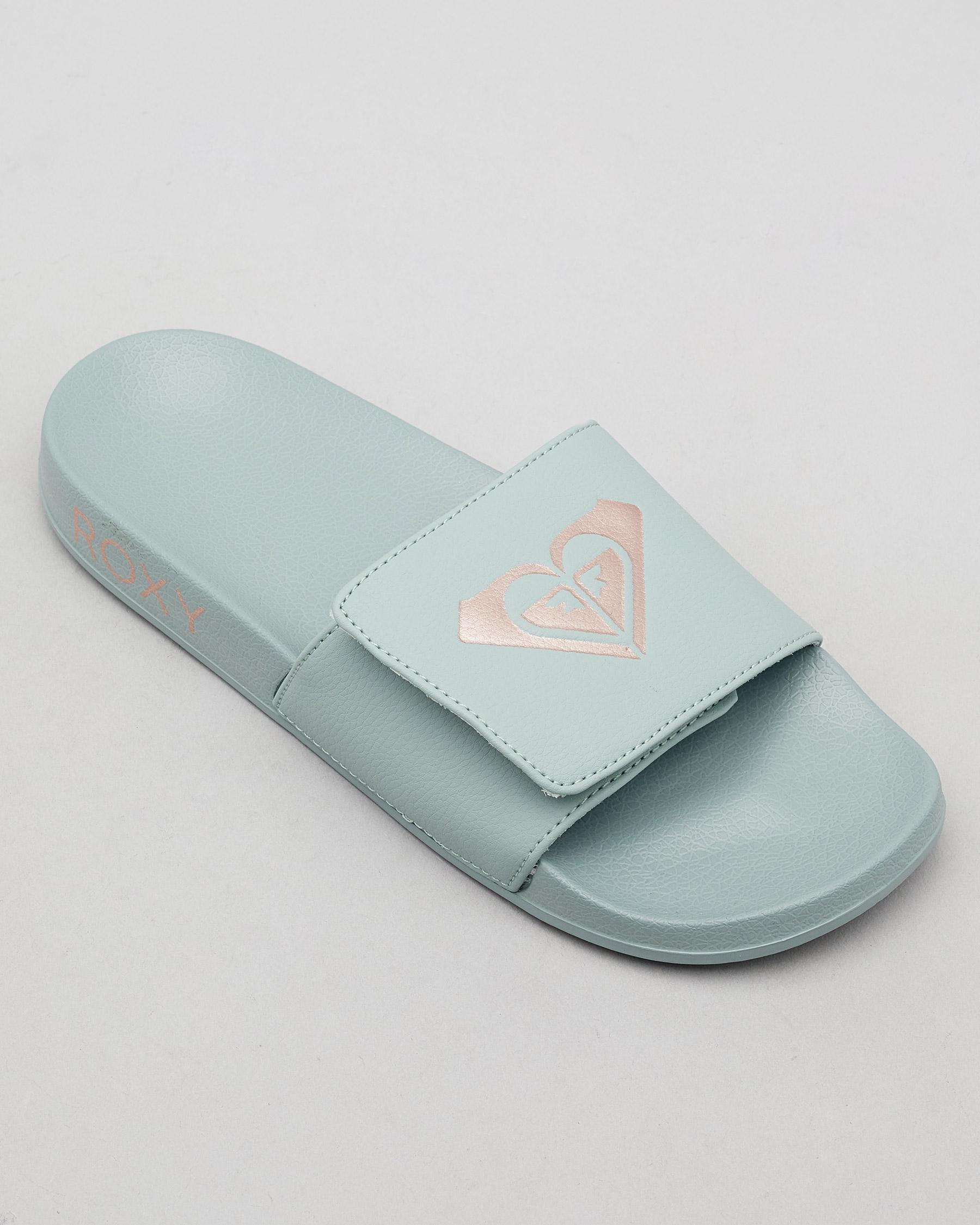 Shop Roxy Slippy Slide Sandals III In Blue Haze - Fast Shipping & Easy ...