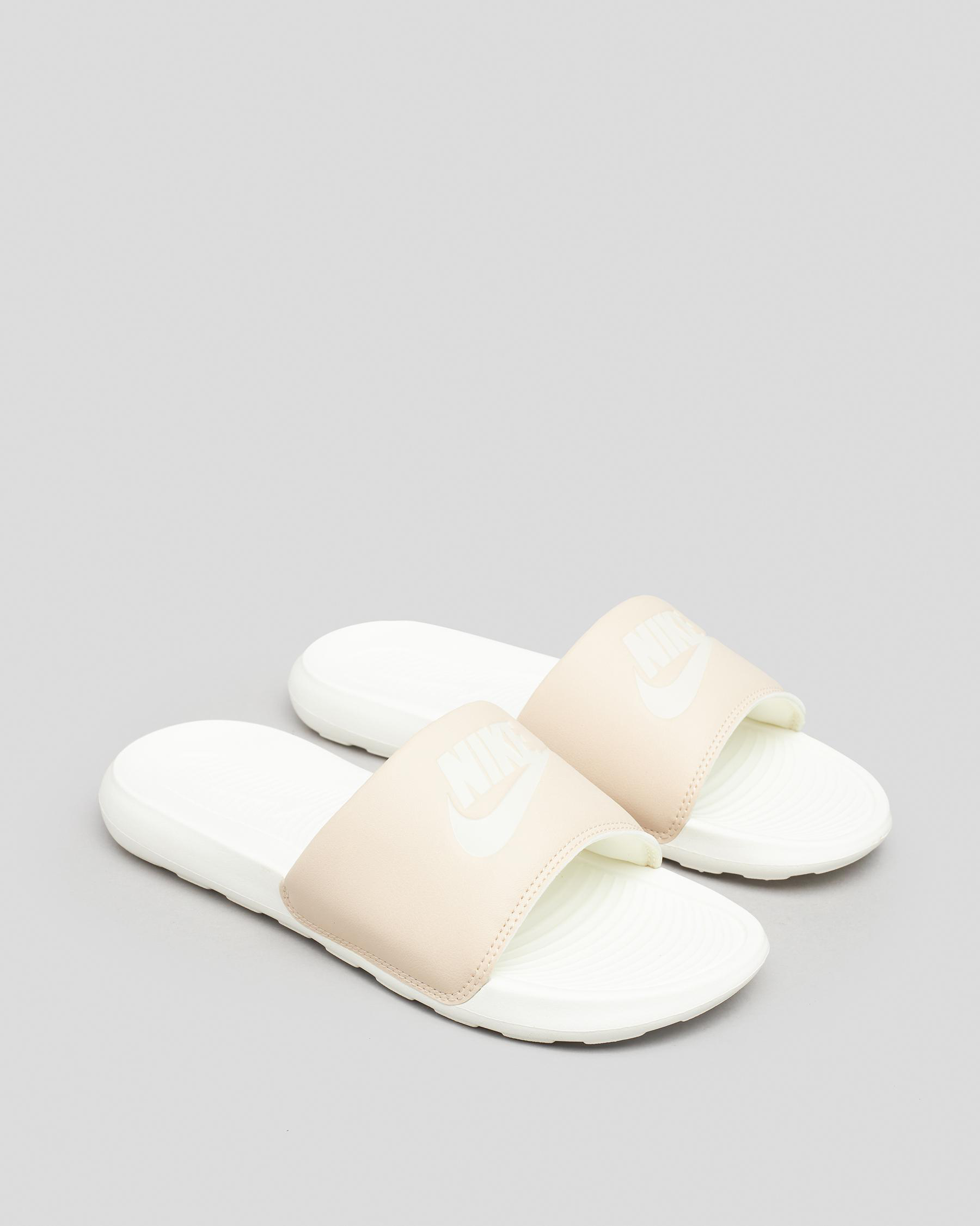 Shop Nike Womens' Victori One Slide Sandals In Sanddrift/coconut Milk ...