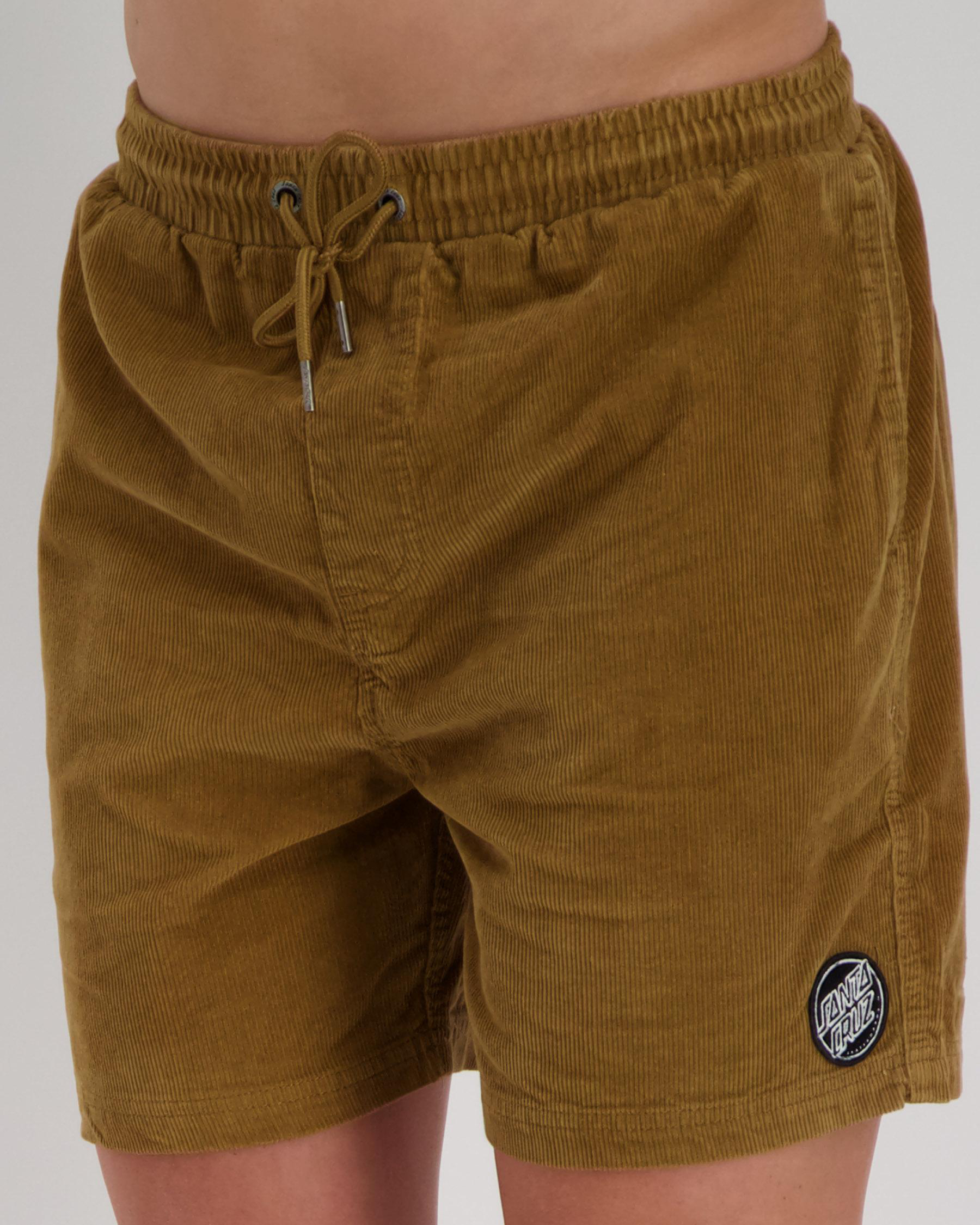 Shop Santa Cruz Cowell Cord Shorts In Sand - Fast Shipping & Easy ...