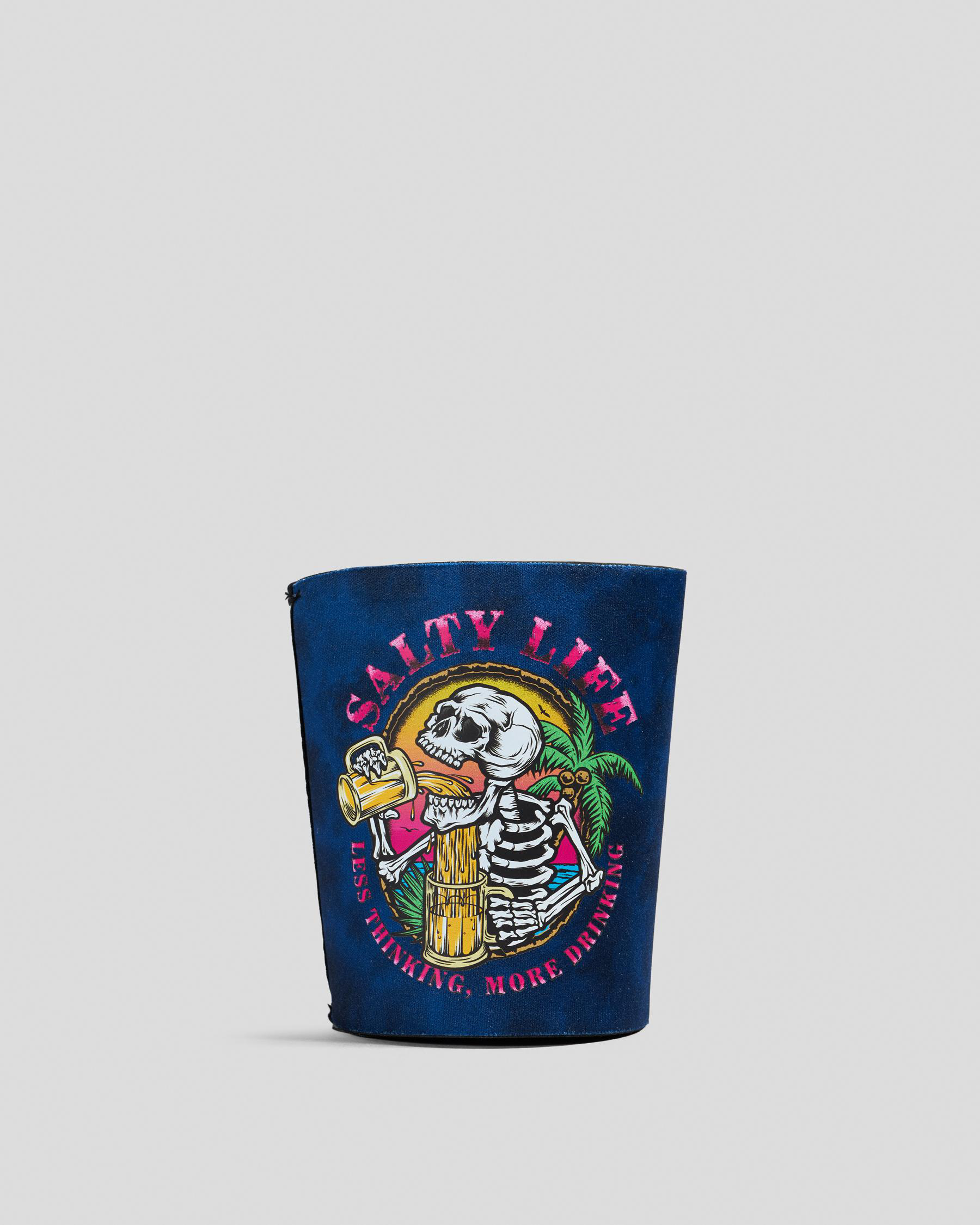 Shop Salty Life Skull Duggery Stubby Cooler In Navy Mottle - Fast ...