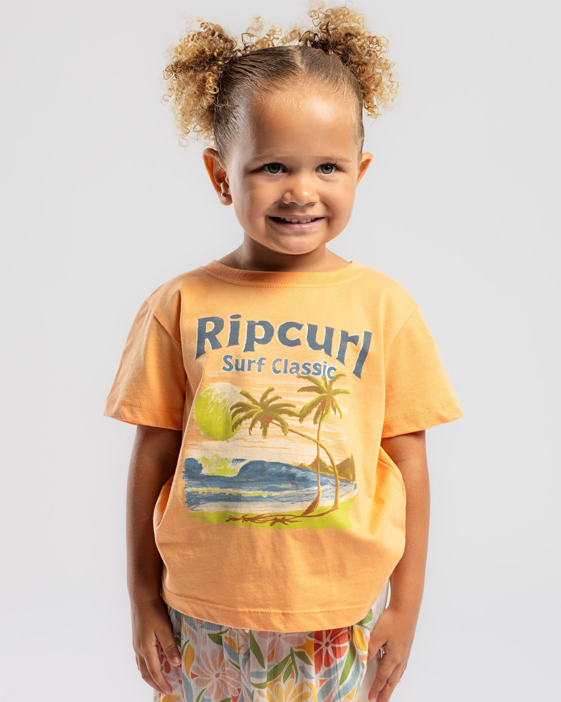 Shop Rip Curl Toddlers' High Tide Scenic T-shirt In Peach - Fast ...